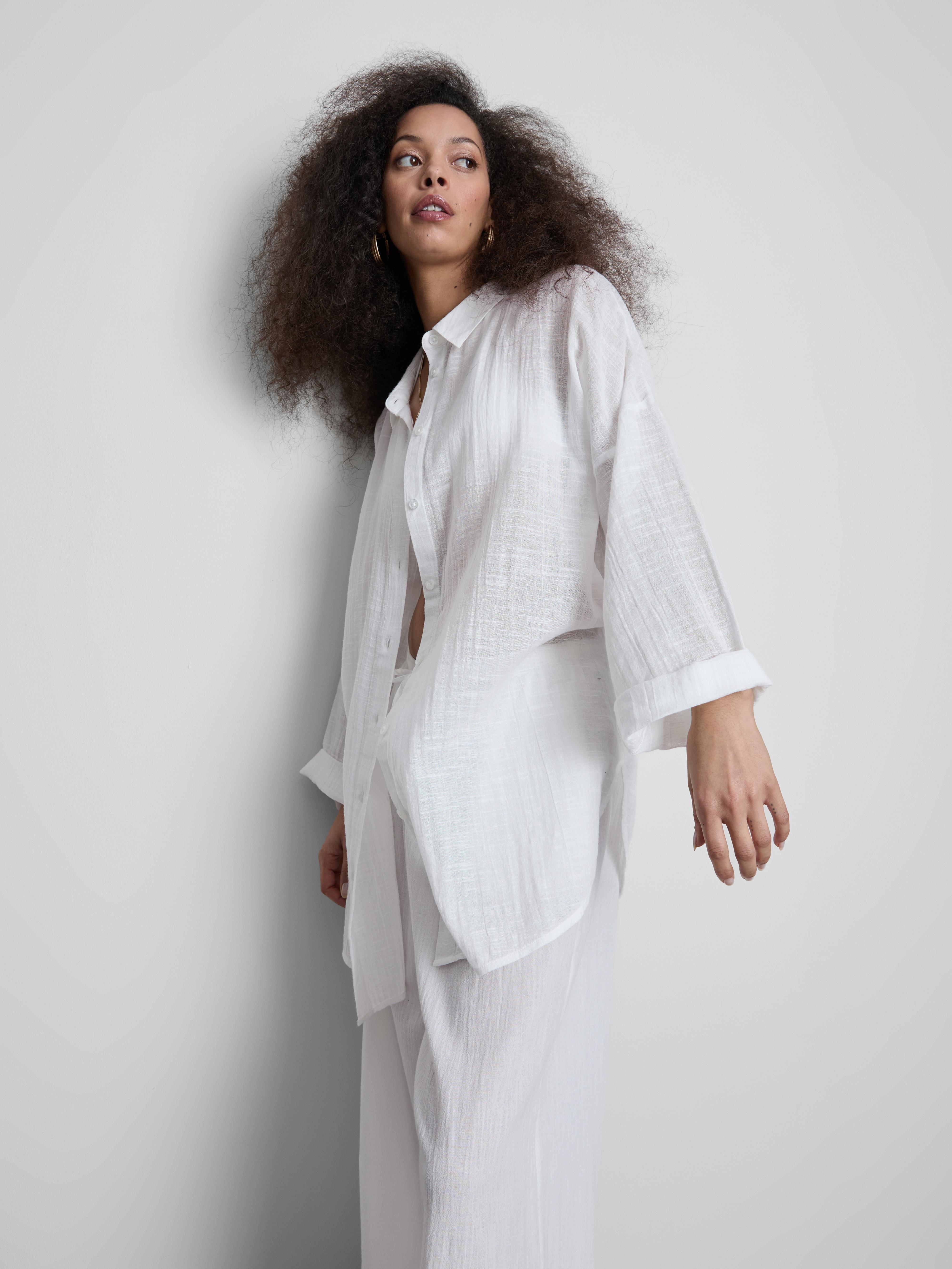 Women's White Button-Down Beach Shirt | Primark
