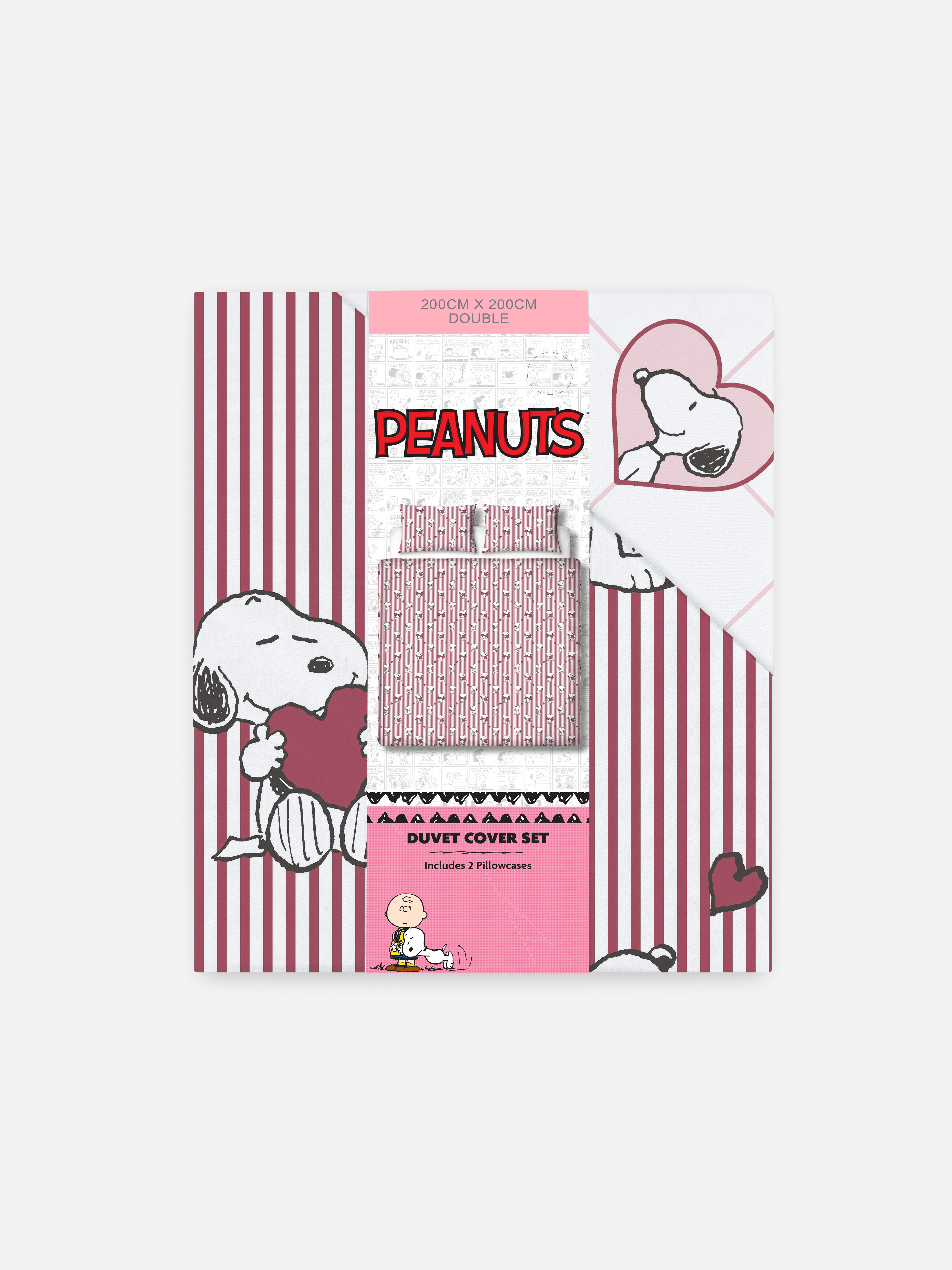 Pink Peanuts Snoopy Double Duvet Cover Set | Primark