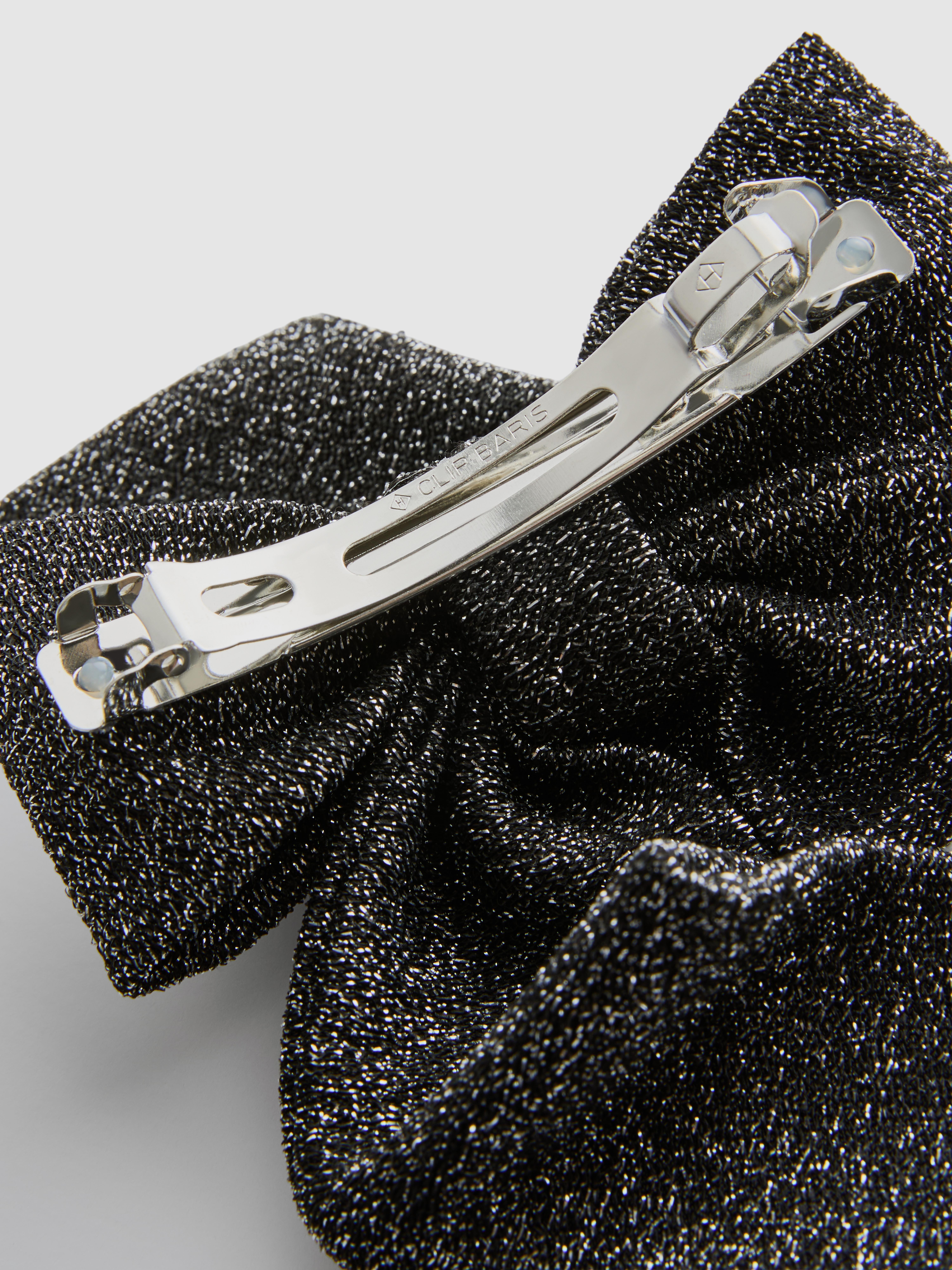 Womens Silver Glitter Bow Hair Clip | Primark