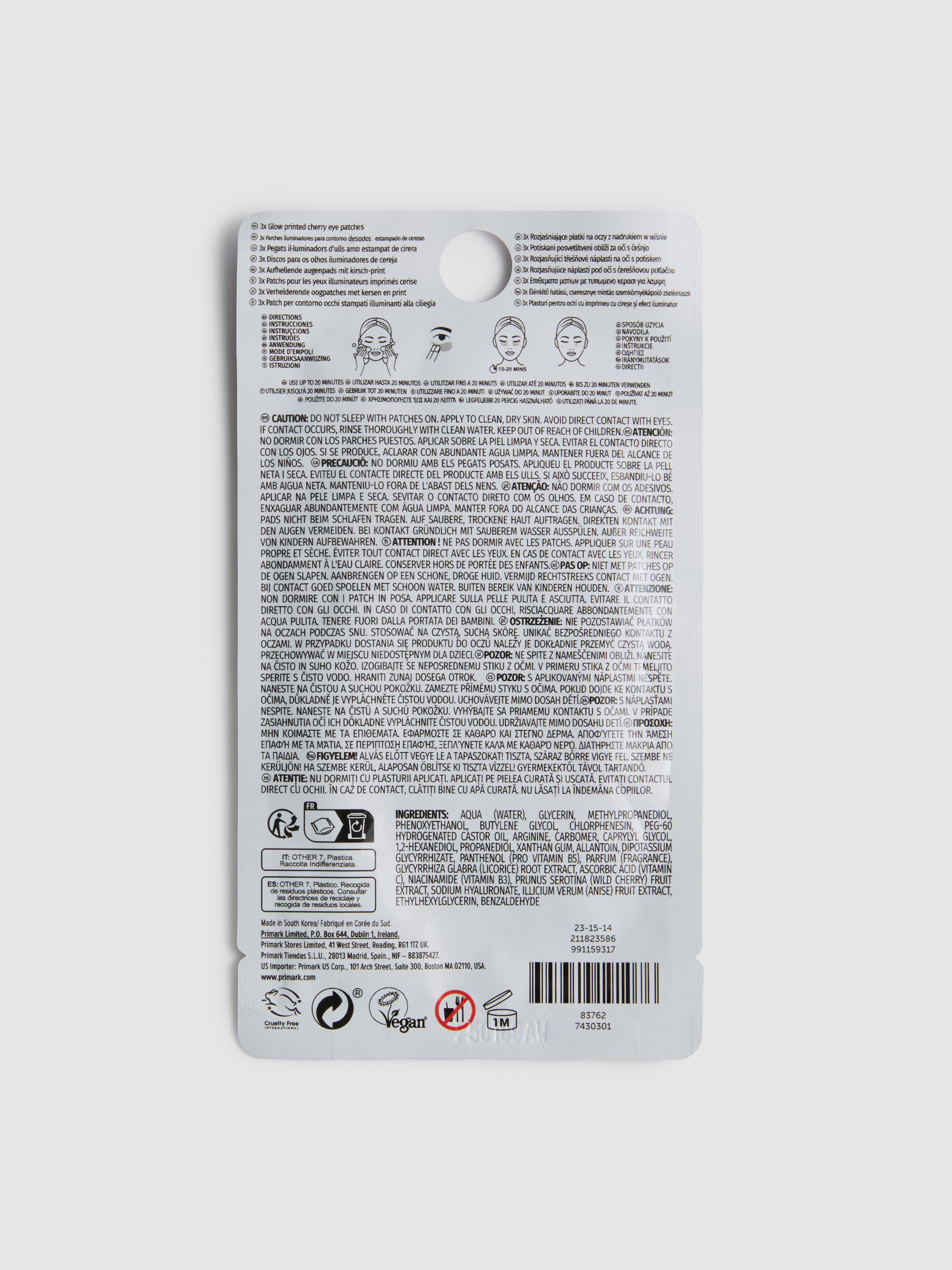 3pk PS... Glow Cherry Printed Eye Patches | Primark