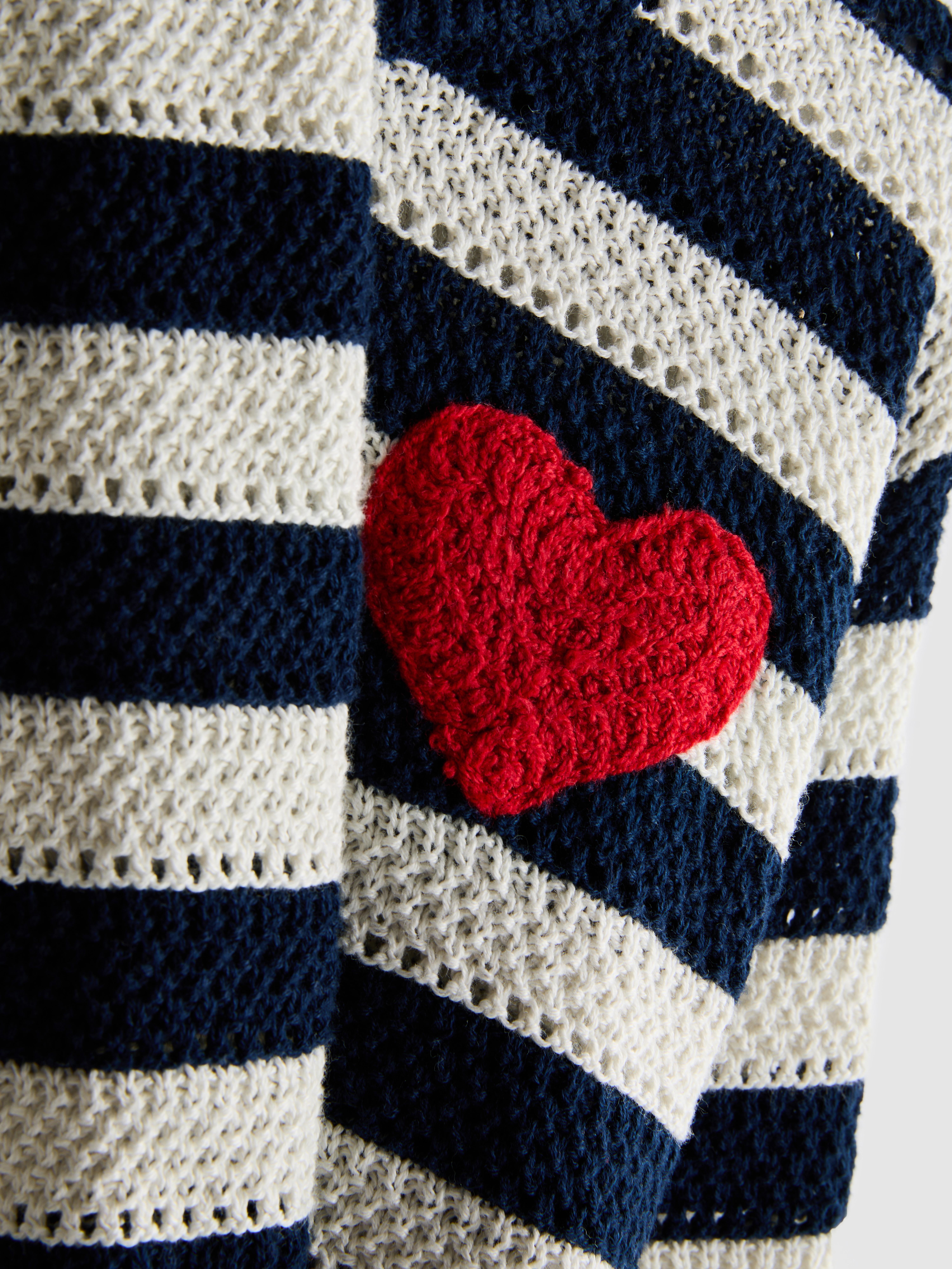 Girls Navy 1.5-8yrs | Heart Stripe Jumper and Knit Trousers Set | Primark