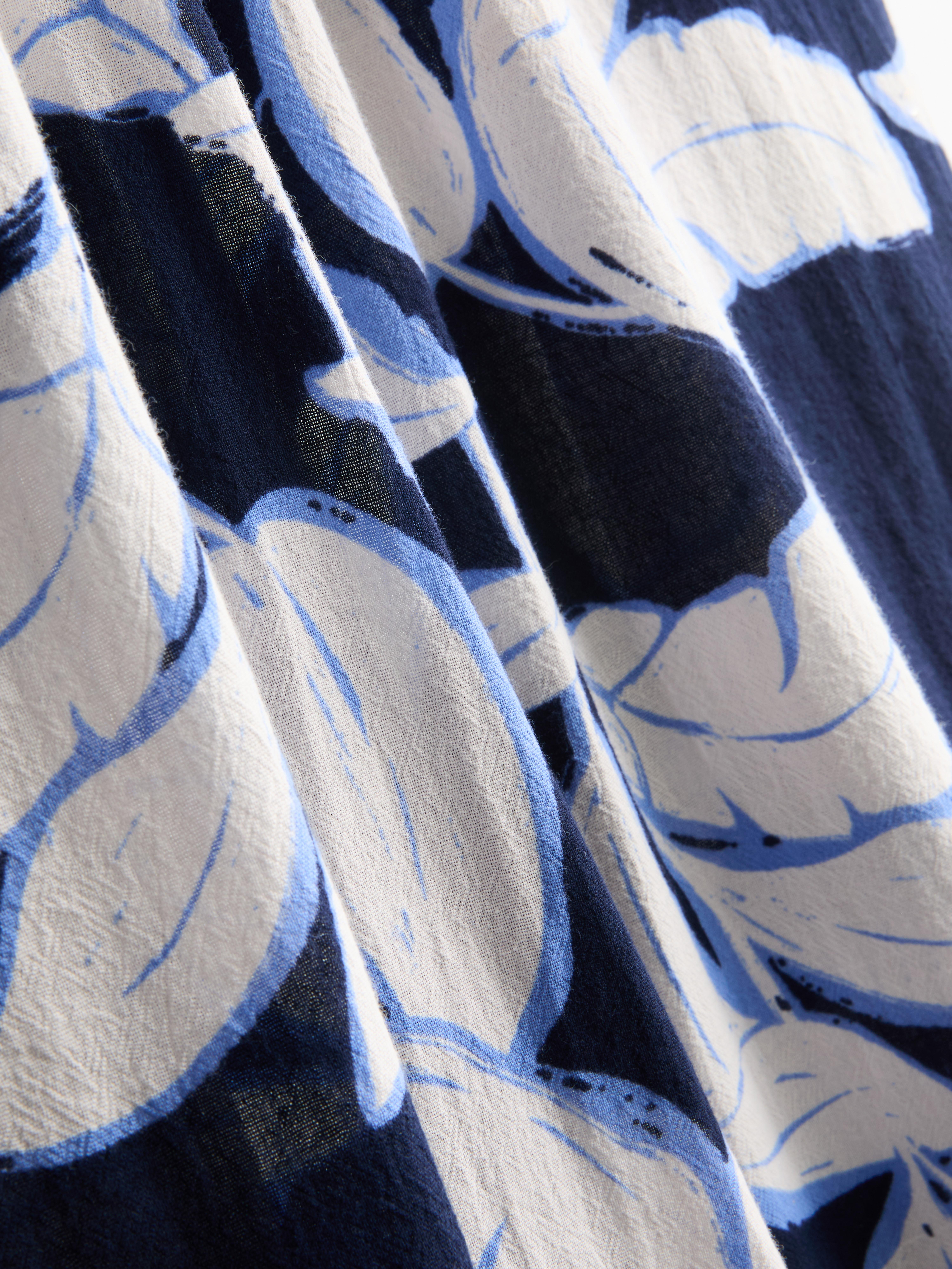 Women's Navy Printed Wide Leg Beach Trousers | Penneys