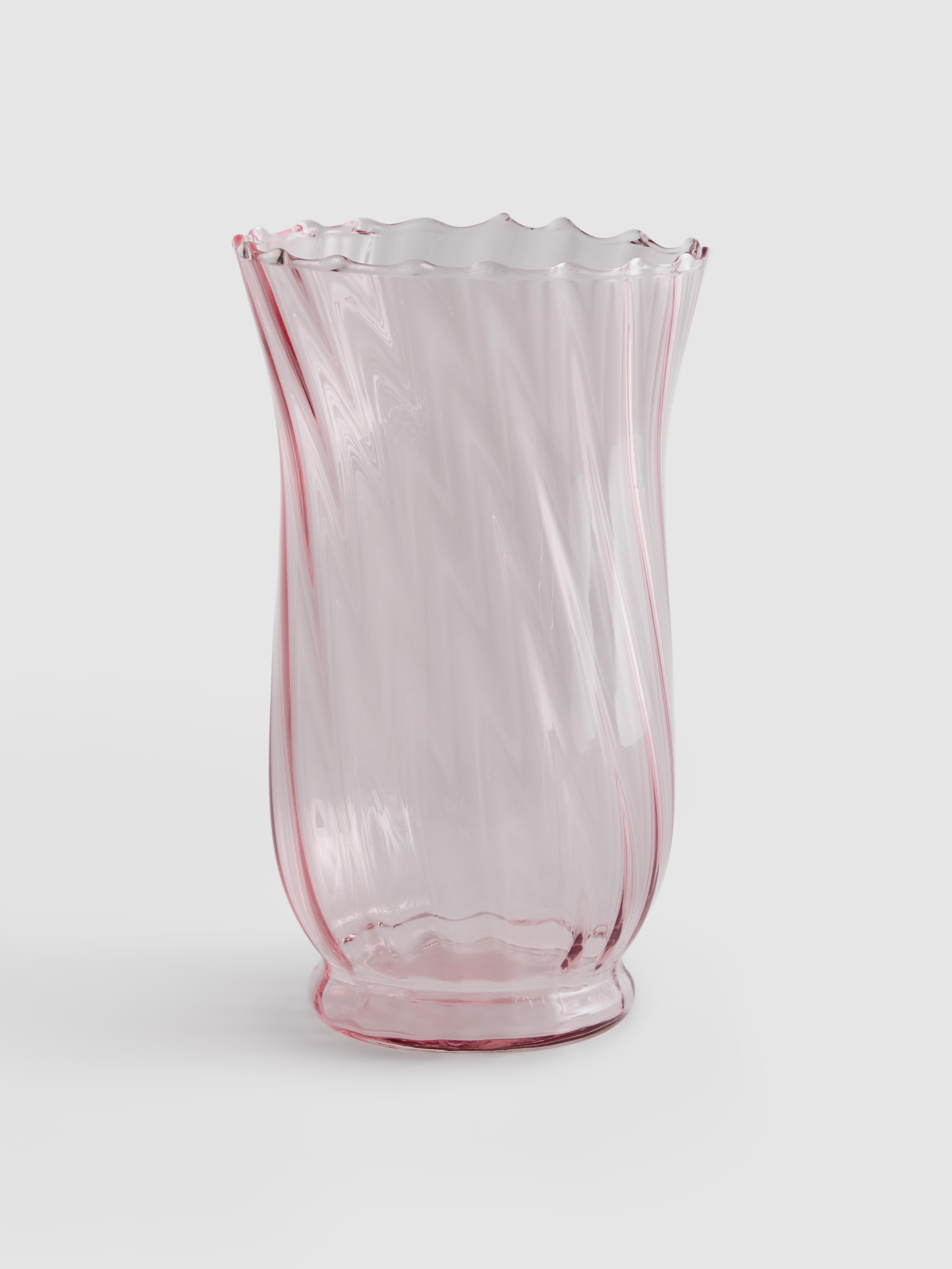 Glasvase mit bogenförmigem Rand - Rosa | Primark