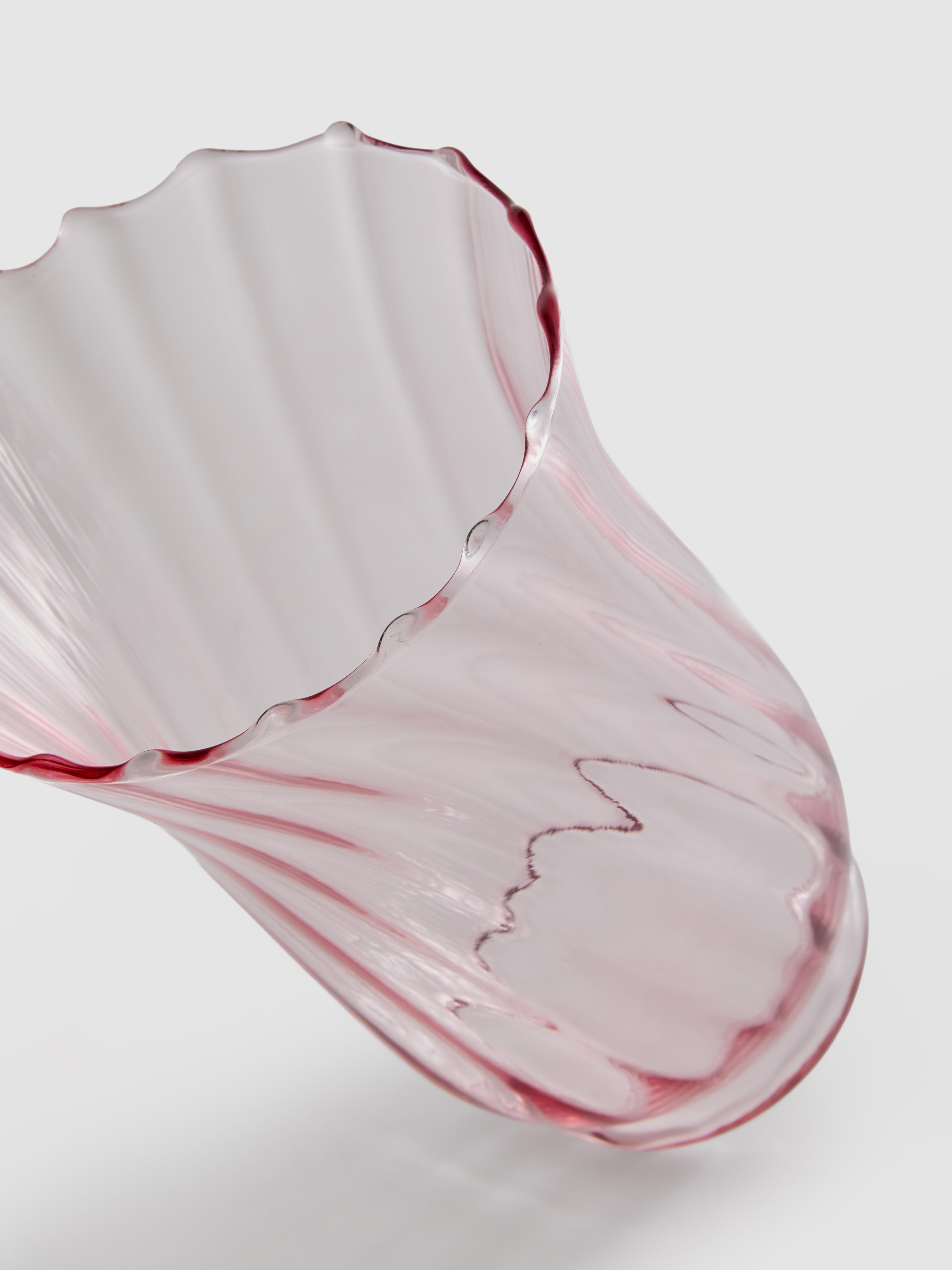 Glasvase mit bogenförmigem Rand - Rosa | Primark