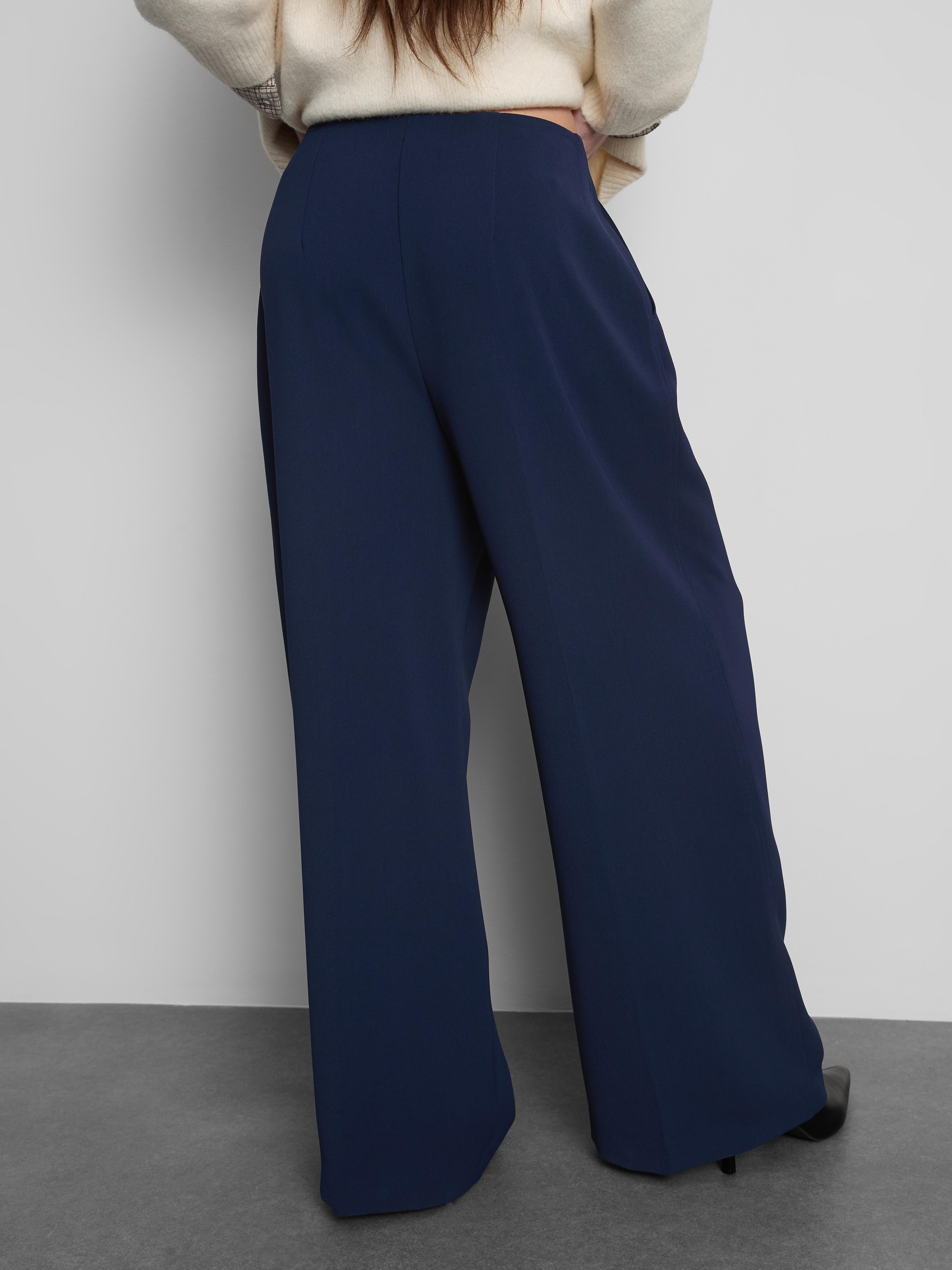 Calças corte largo formal - Azul-marinho - Mulher | Primark