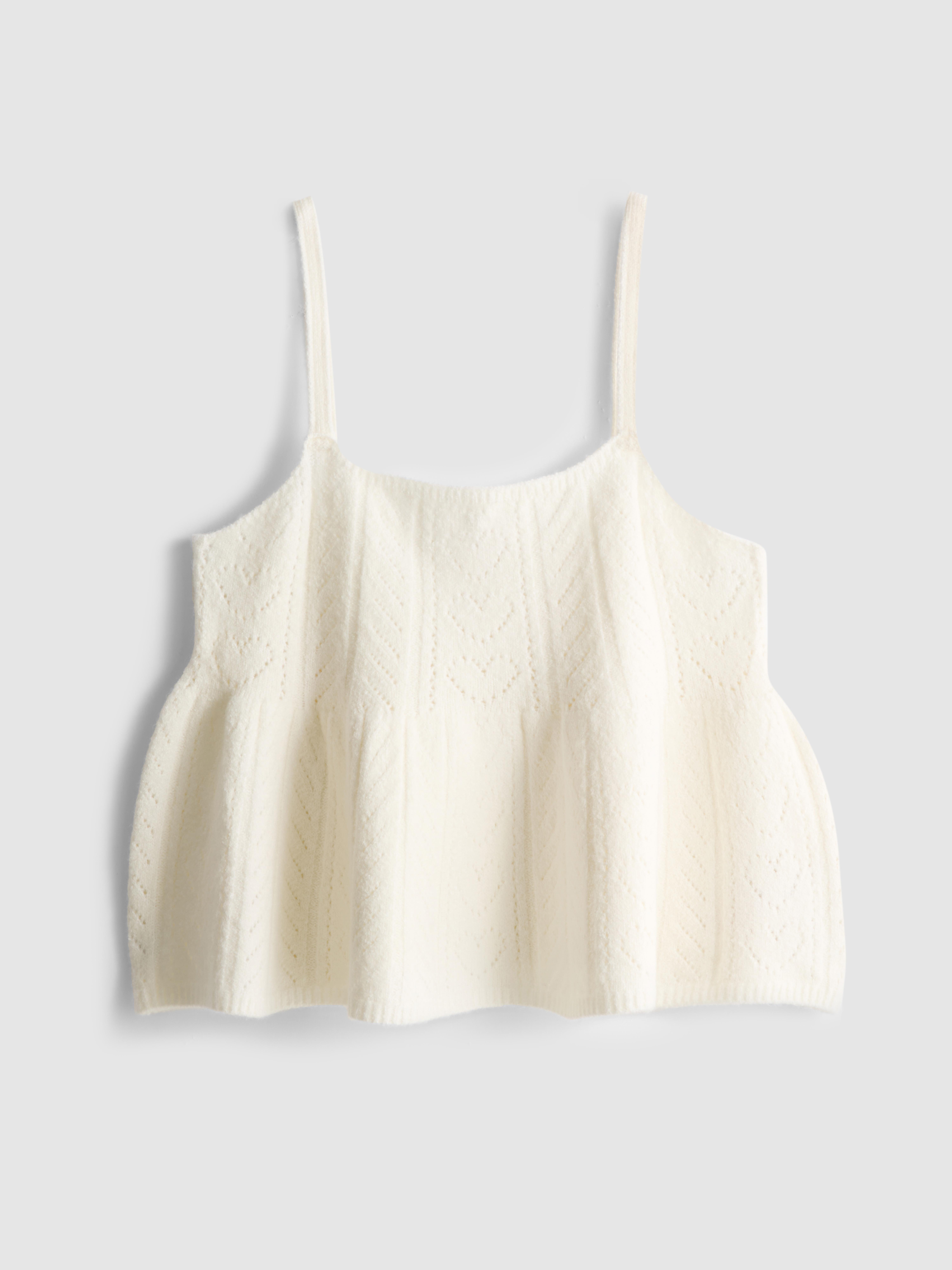 Womens Ecru Peplum Hem Pointelle Tank Top | Primark