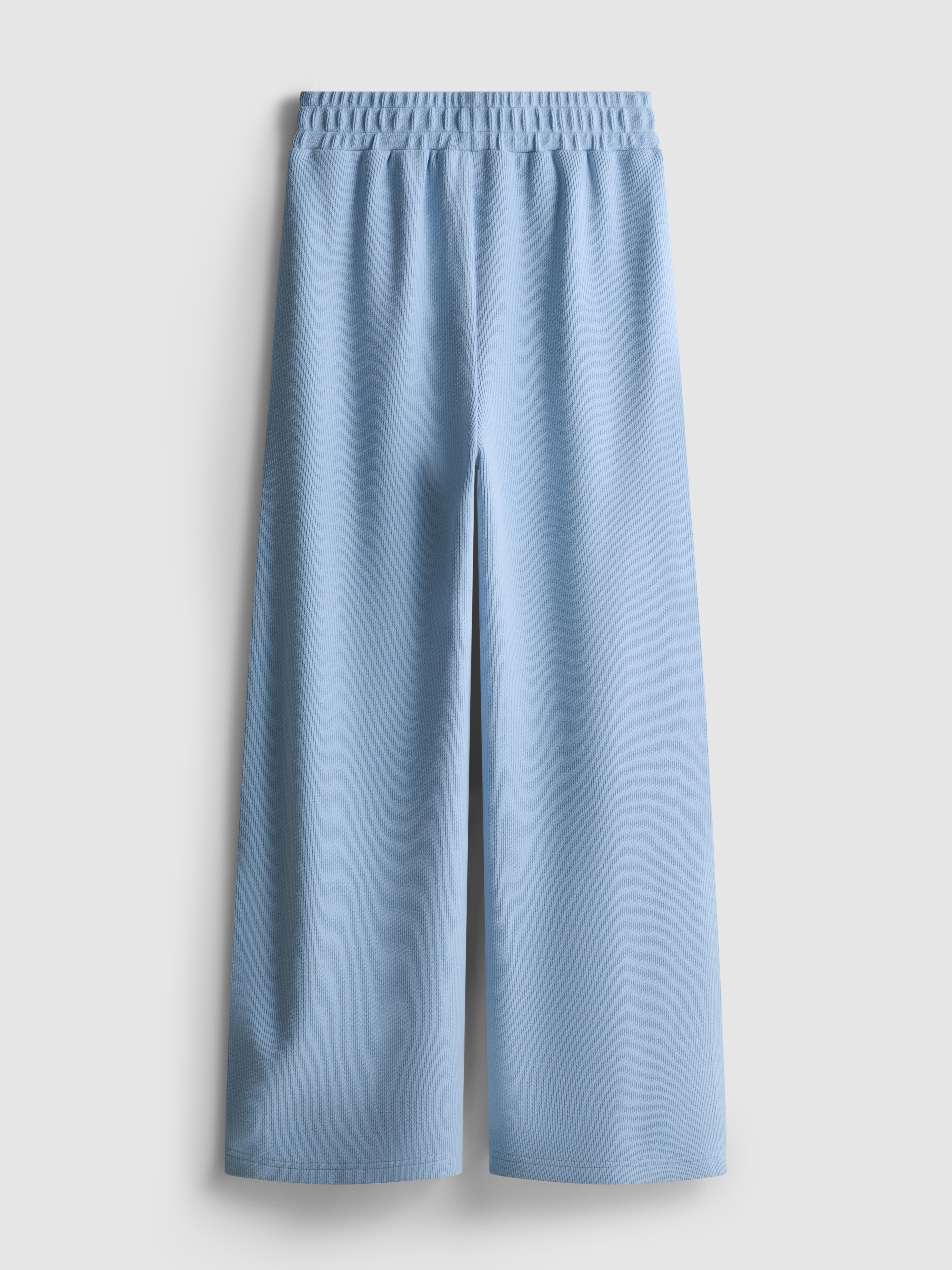 Girls Blue 7-15yrs | Brushed Wide Leg Joggers | Primark