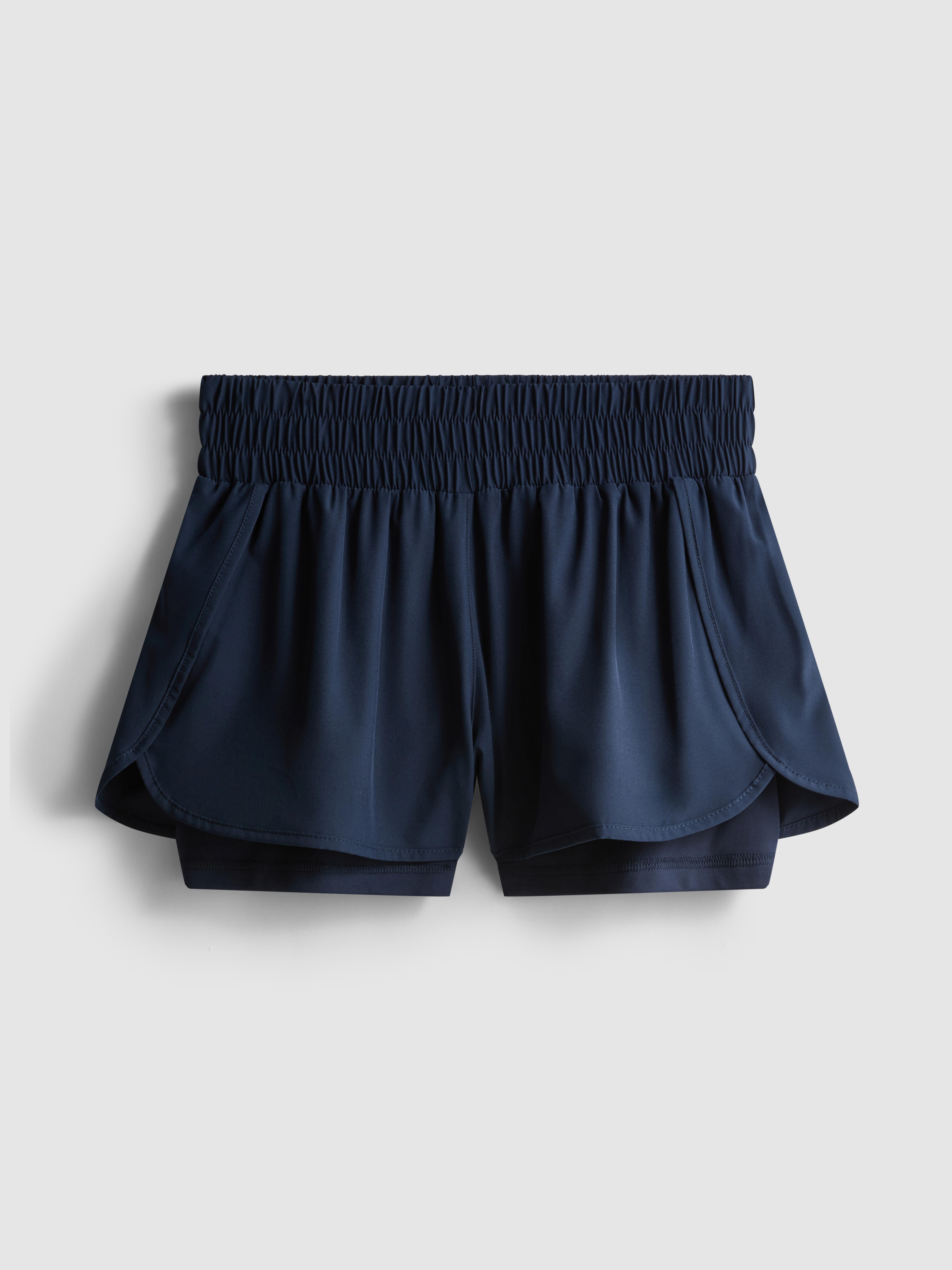 Womens Navy Layered Woven Running Shorts | Primark