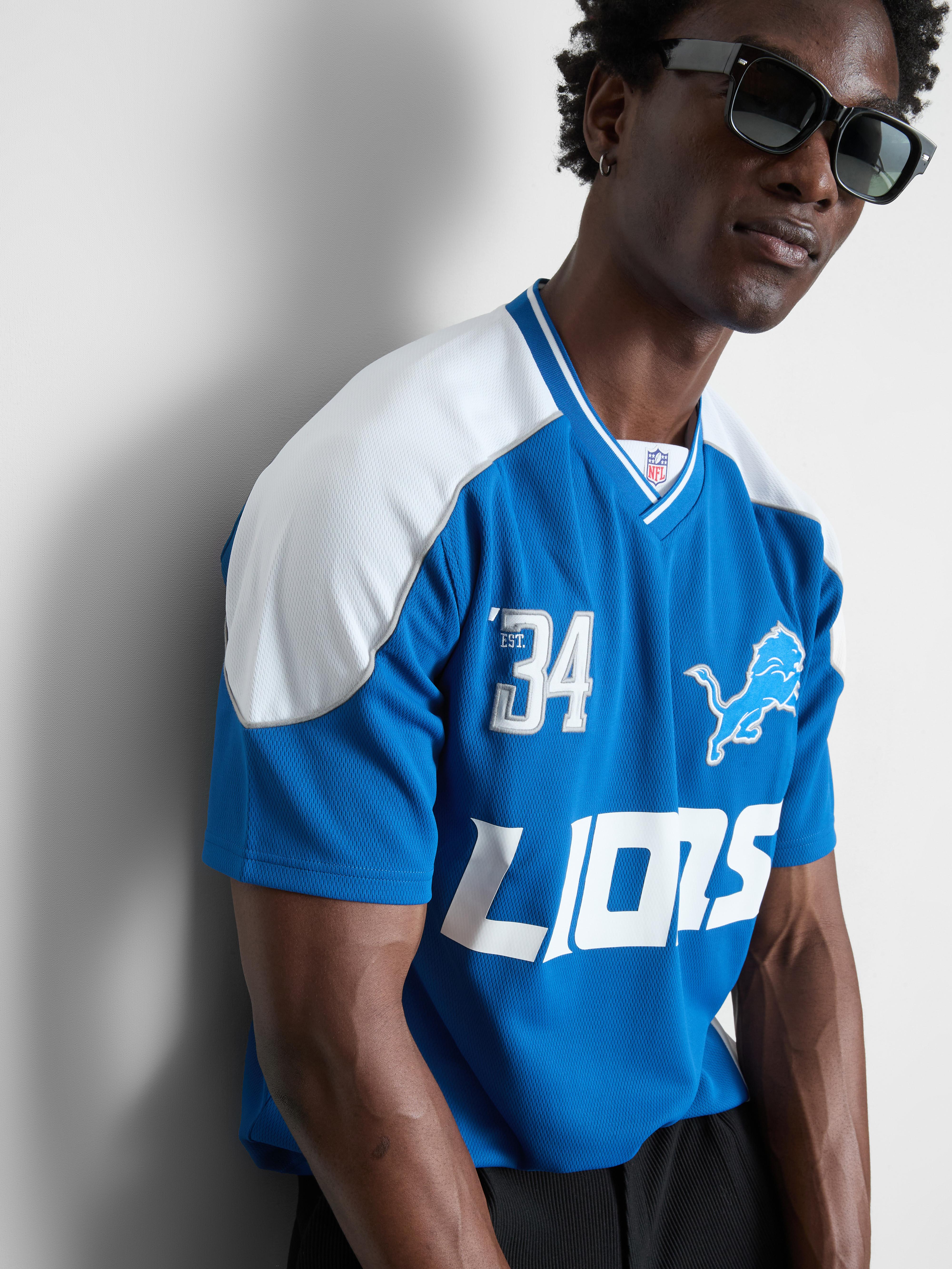 „NFL Detroit Lions“ T-Shirt mit V-Ausschnitt - Blau - Herren | Primark