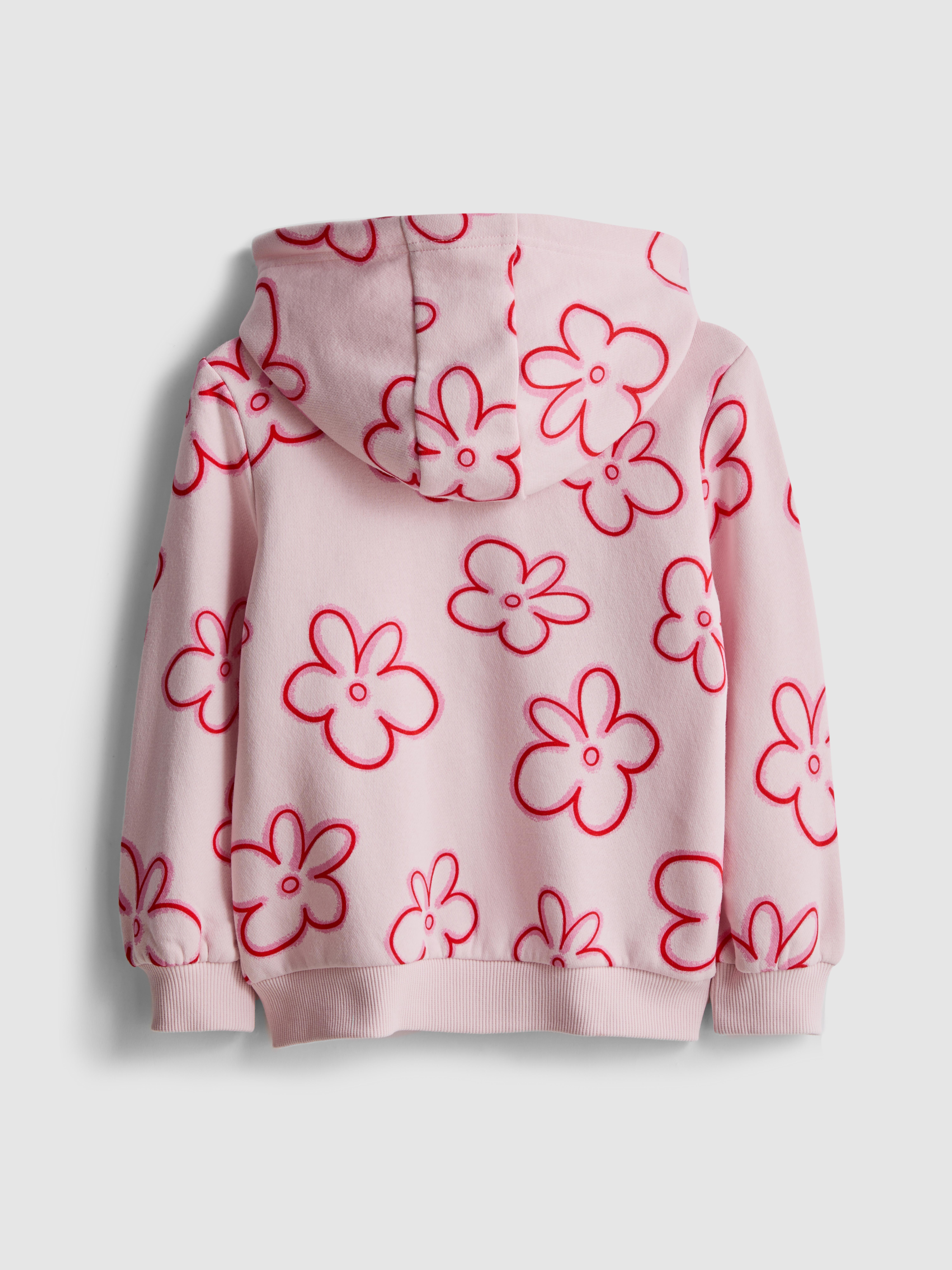 Girls Light Pink 1.5-8yrs | Printed Zip-Up Hoodie | Primark