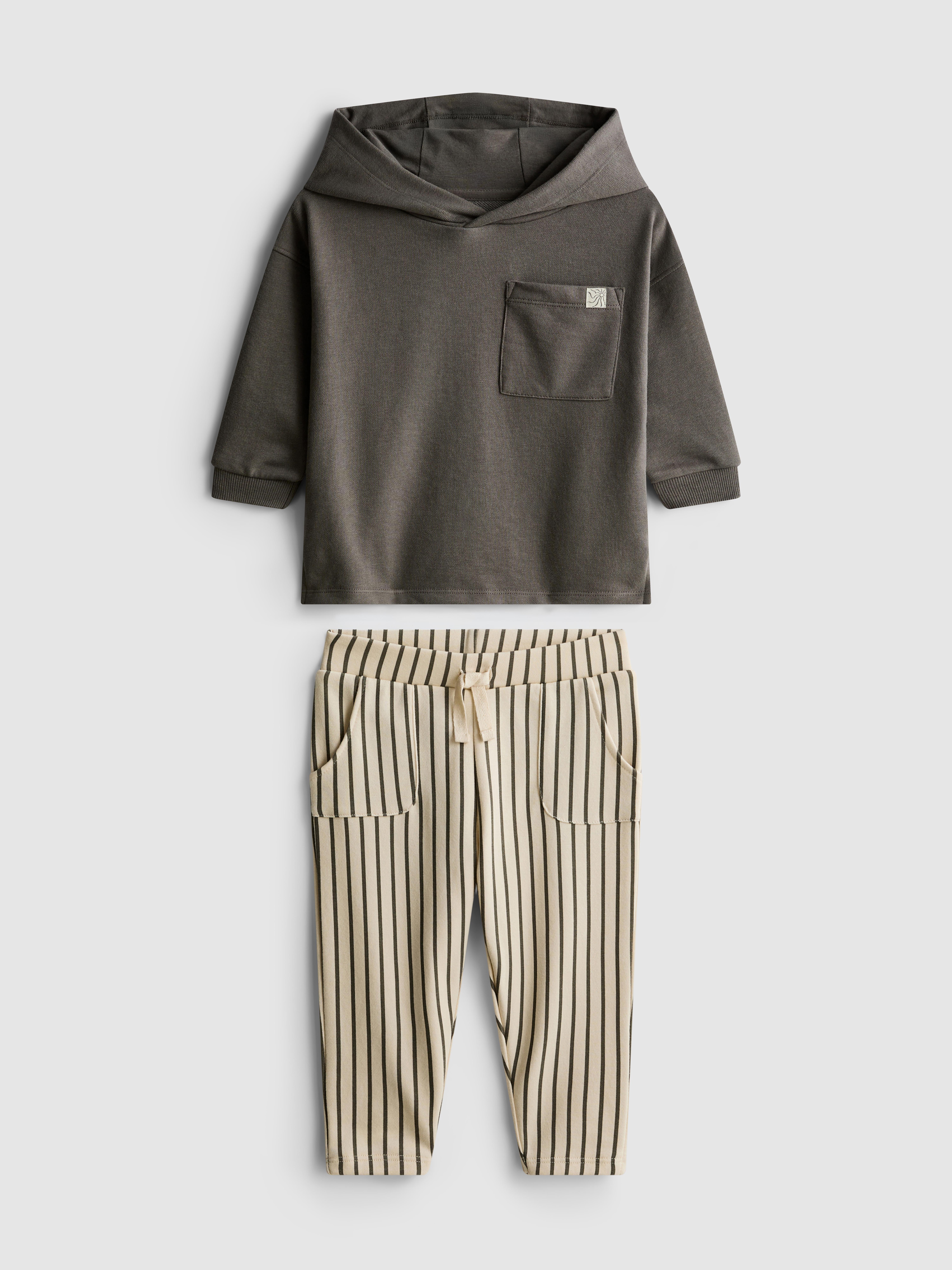 Baby Boys Charcoal 0-36mths | Hoodie and Stripe Joggers Set | Penneys