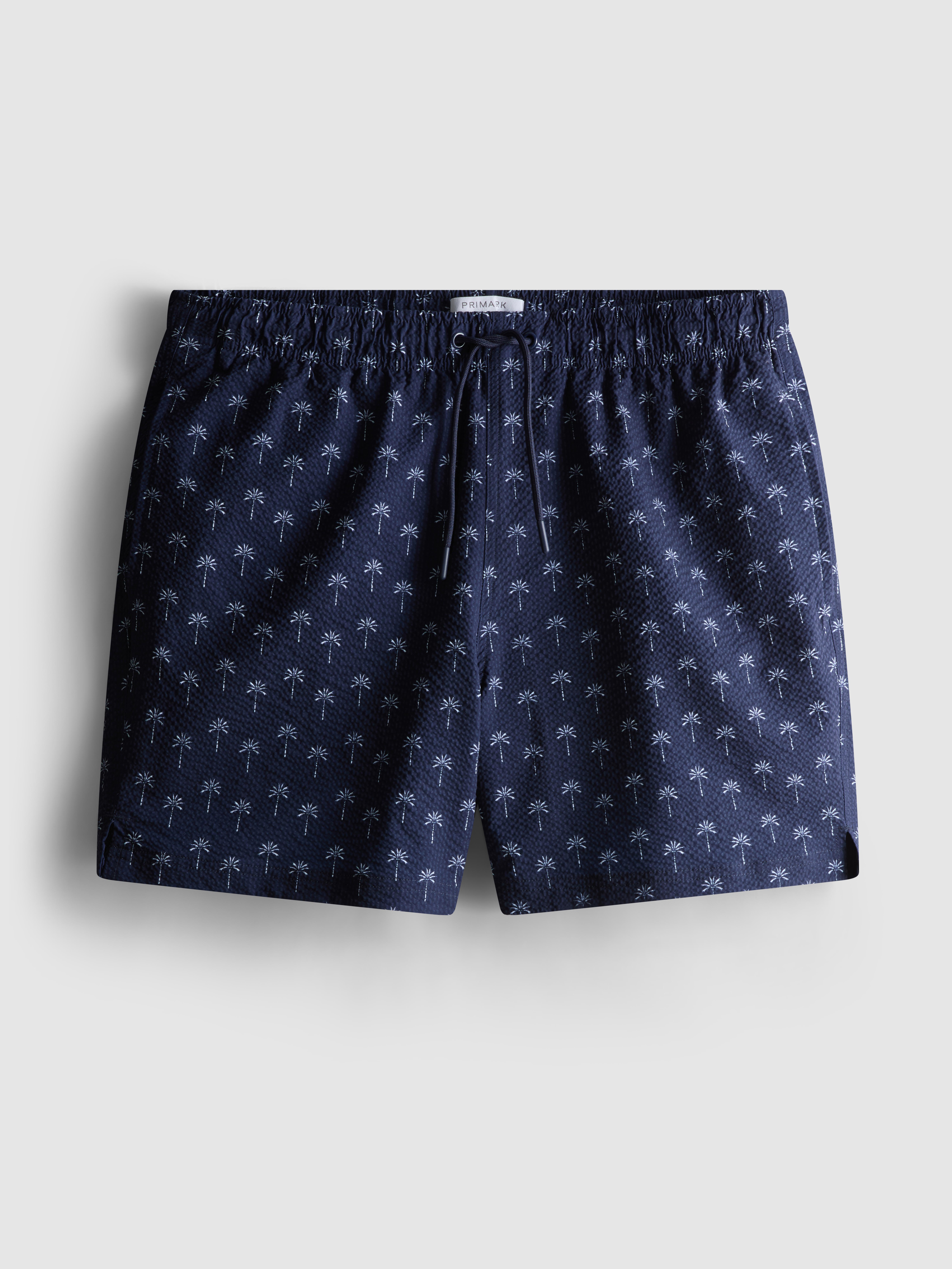 Mens Navy Palm Tree Swimming Shorts | Primark
