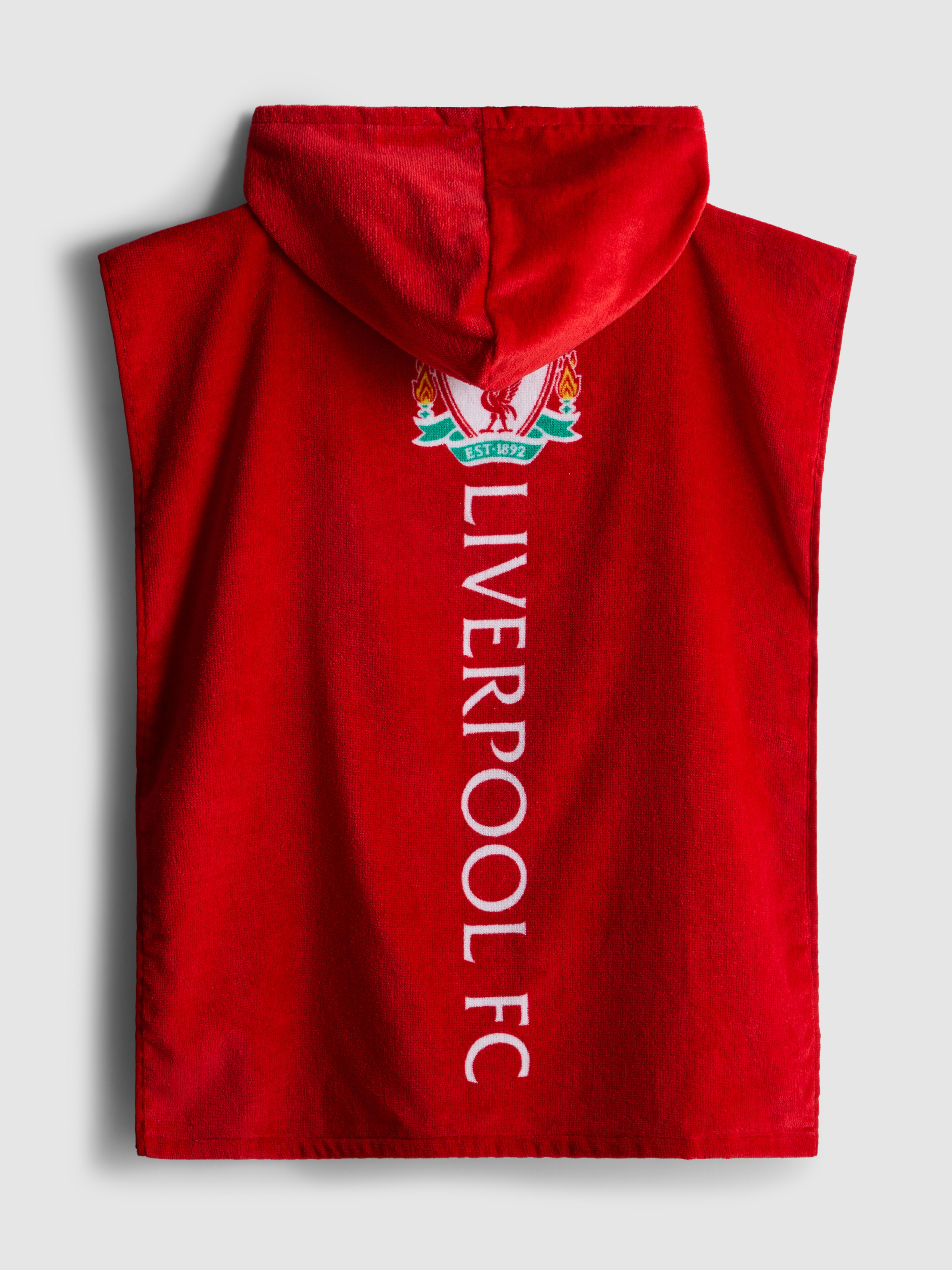 Boys Red Liverpool F.C. Hooded Towelling Poncho | Primark