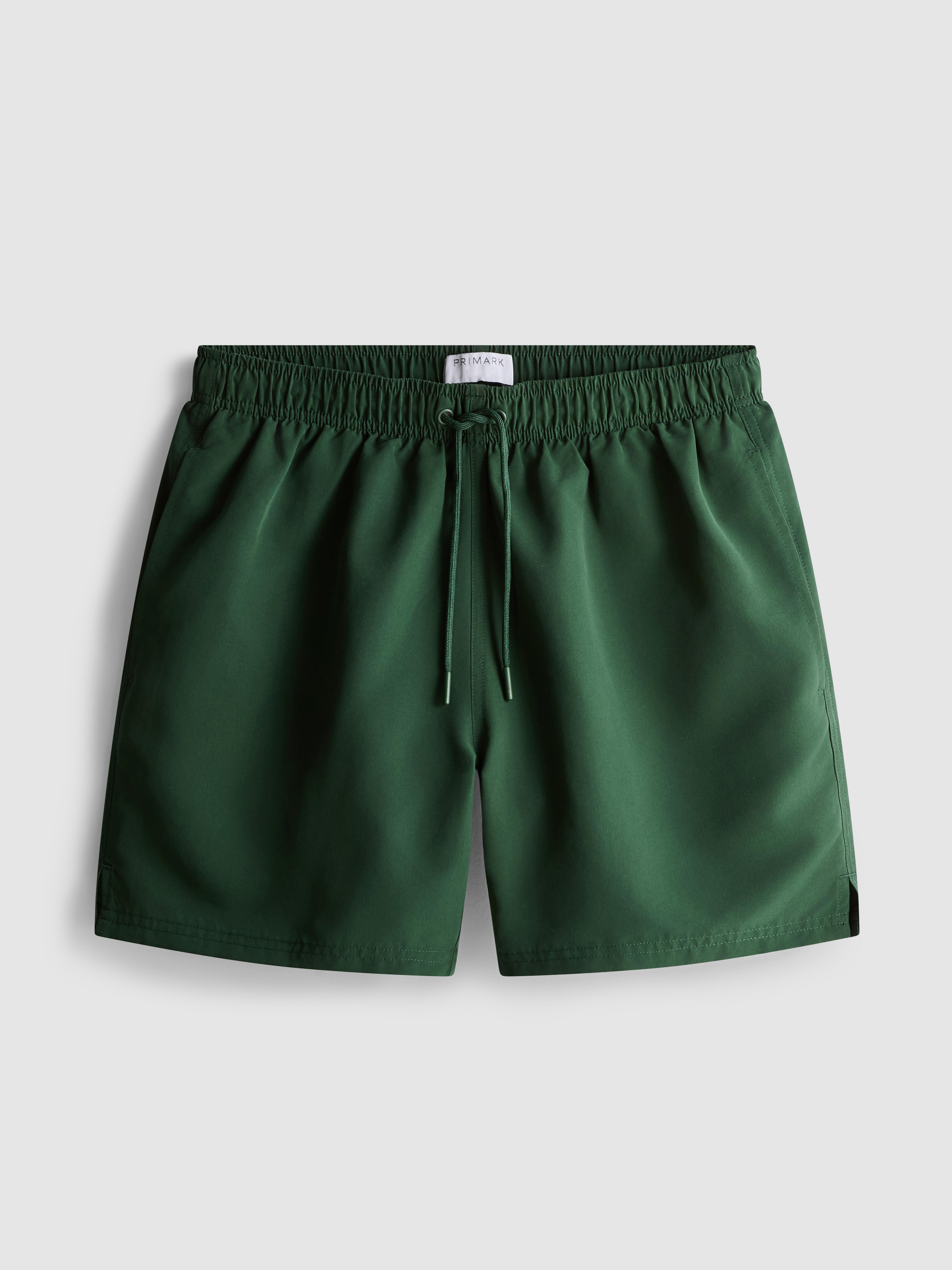 Mens Green Microfibre Swimming Shorts | Primark