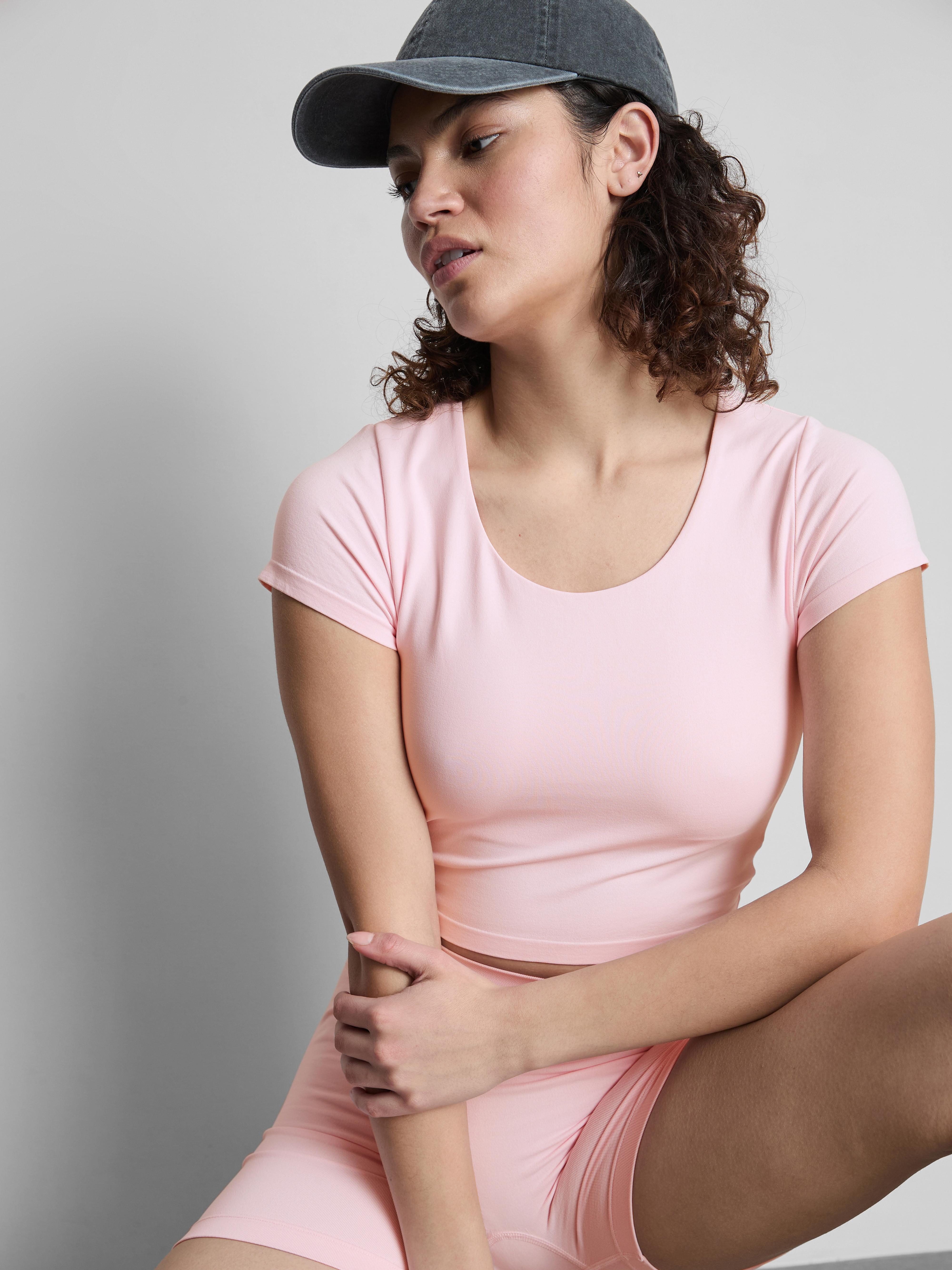 Womens Light Pink Super Soft Scoop Neck Crop Top | Primark