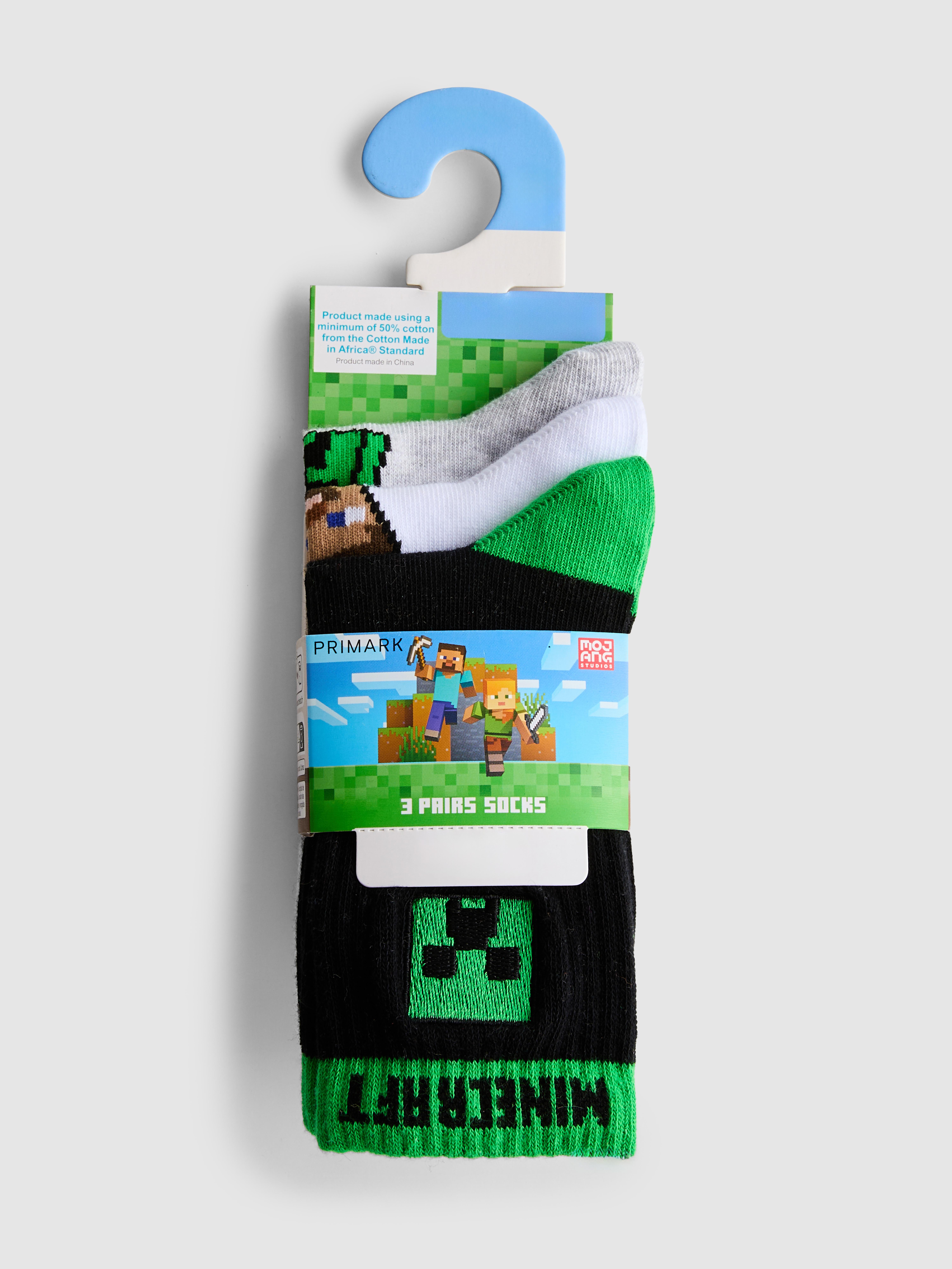 Boys Multi 3pk Minecraft Ankle Socks | Primark