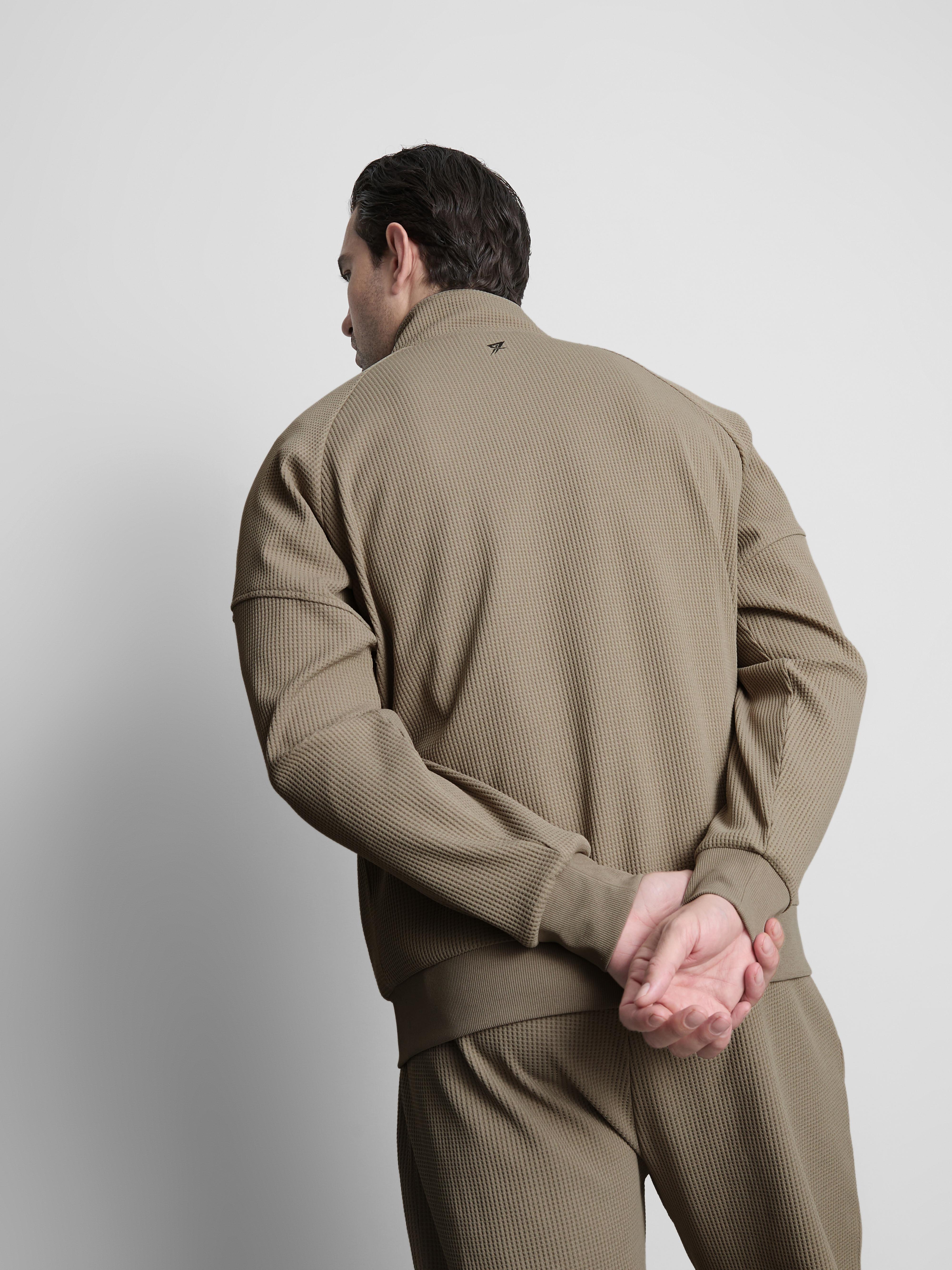 Men's Stone Active Waffle Texture Zip-Up Jacket | Penneys