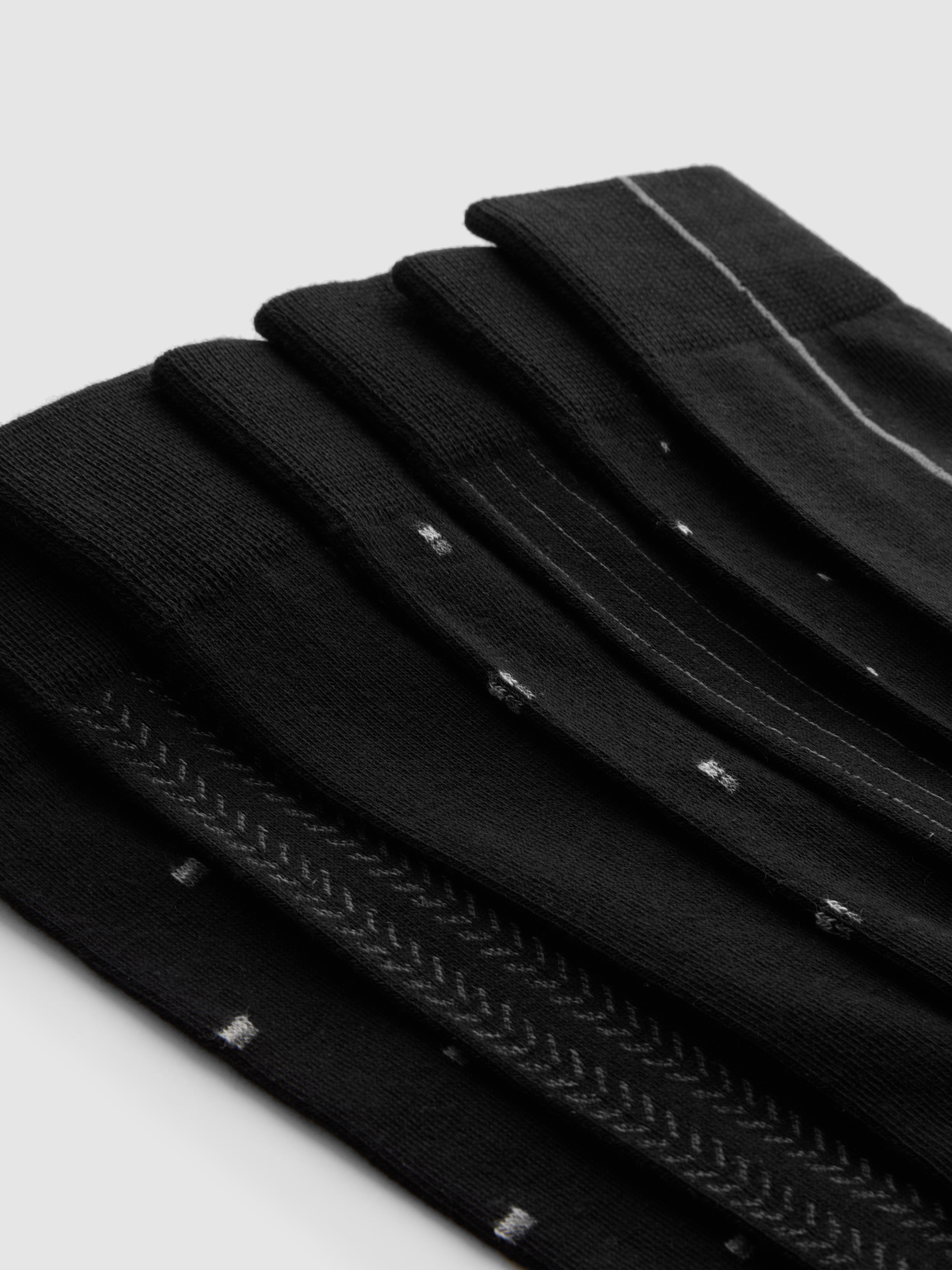 Men's Black 6pk Patterned Crew Socks | Penneys