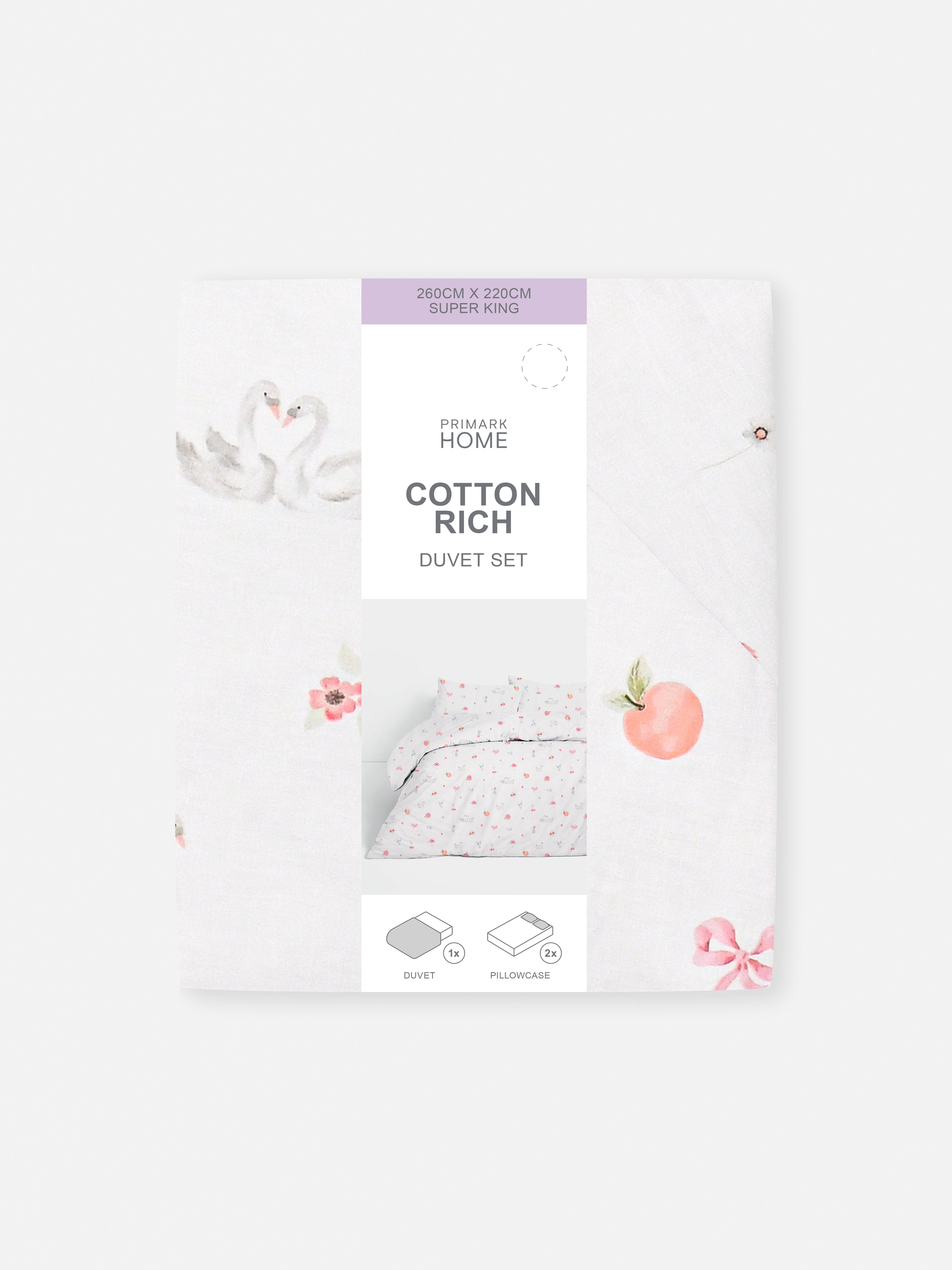 Cream Swan Super King Duvet Cover Set | Primark