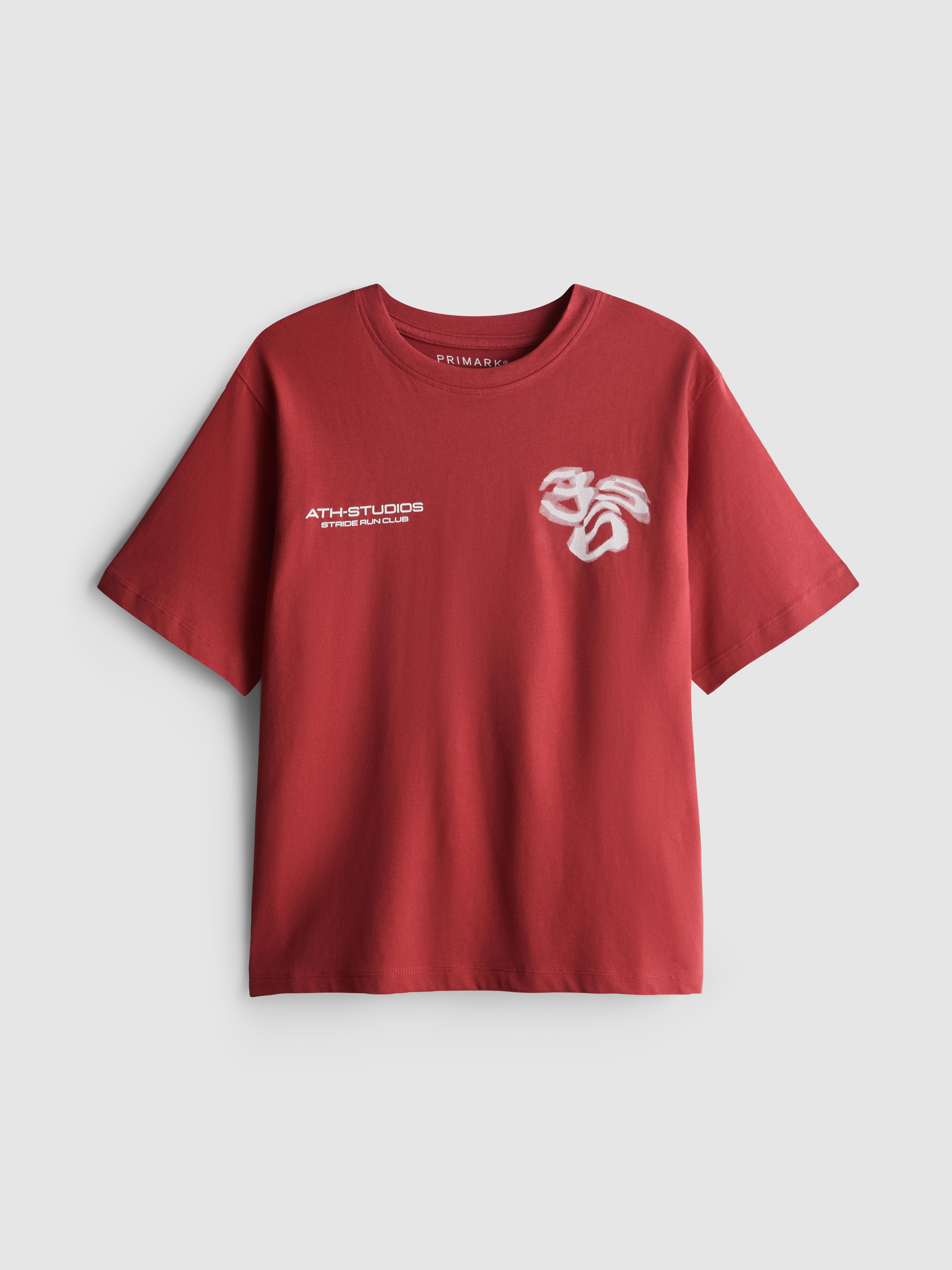 Boys Burgundy 7-15yrs | Running Club Graphic Active T-Shirt | Primark