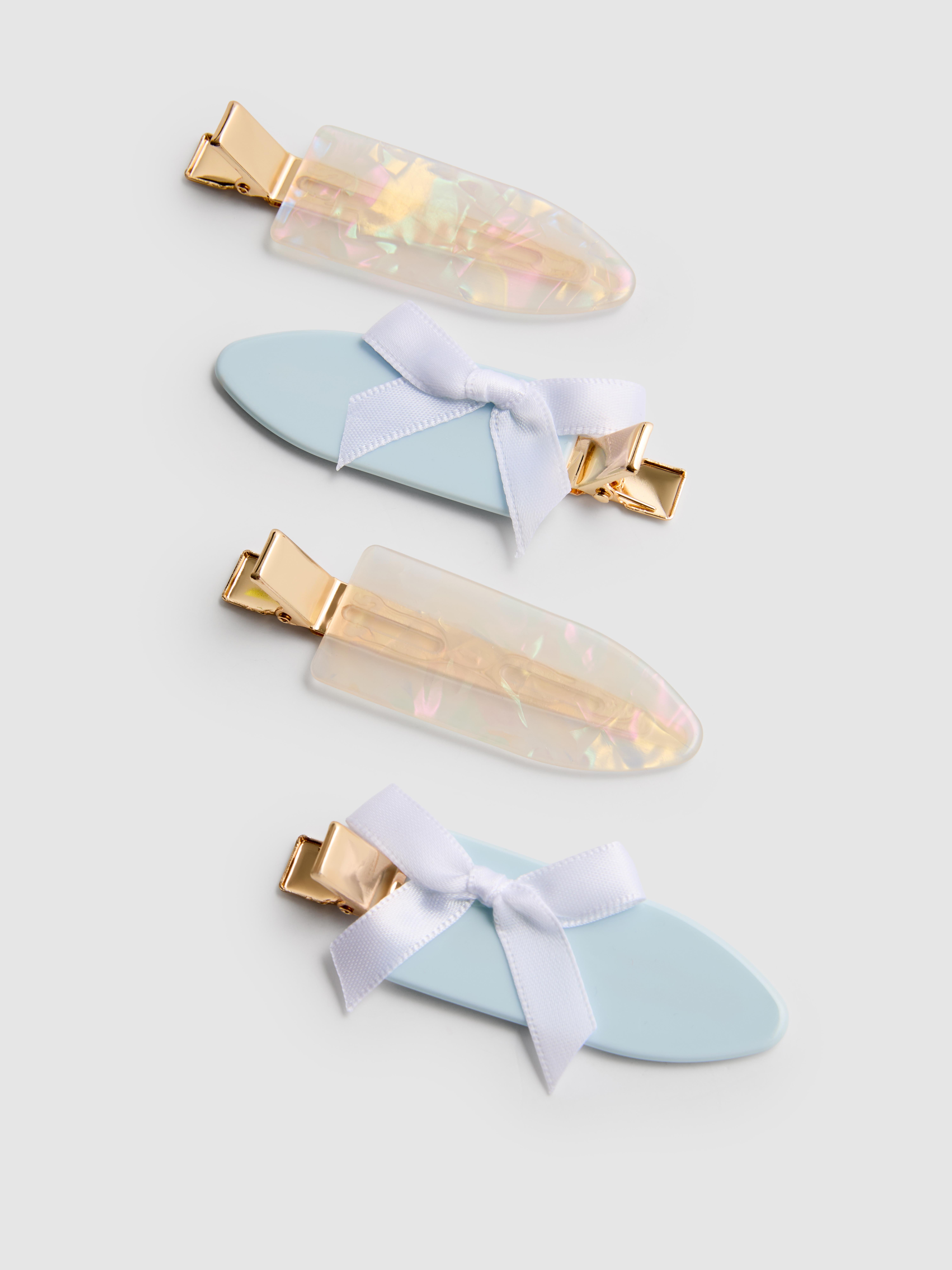 Womens Multi 4pk Bow No Dent Hair Clips | Primark