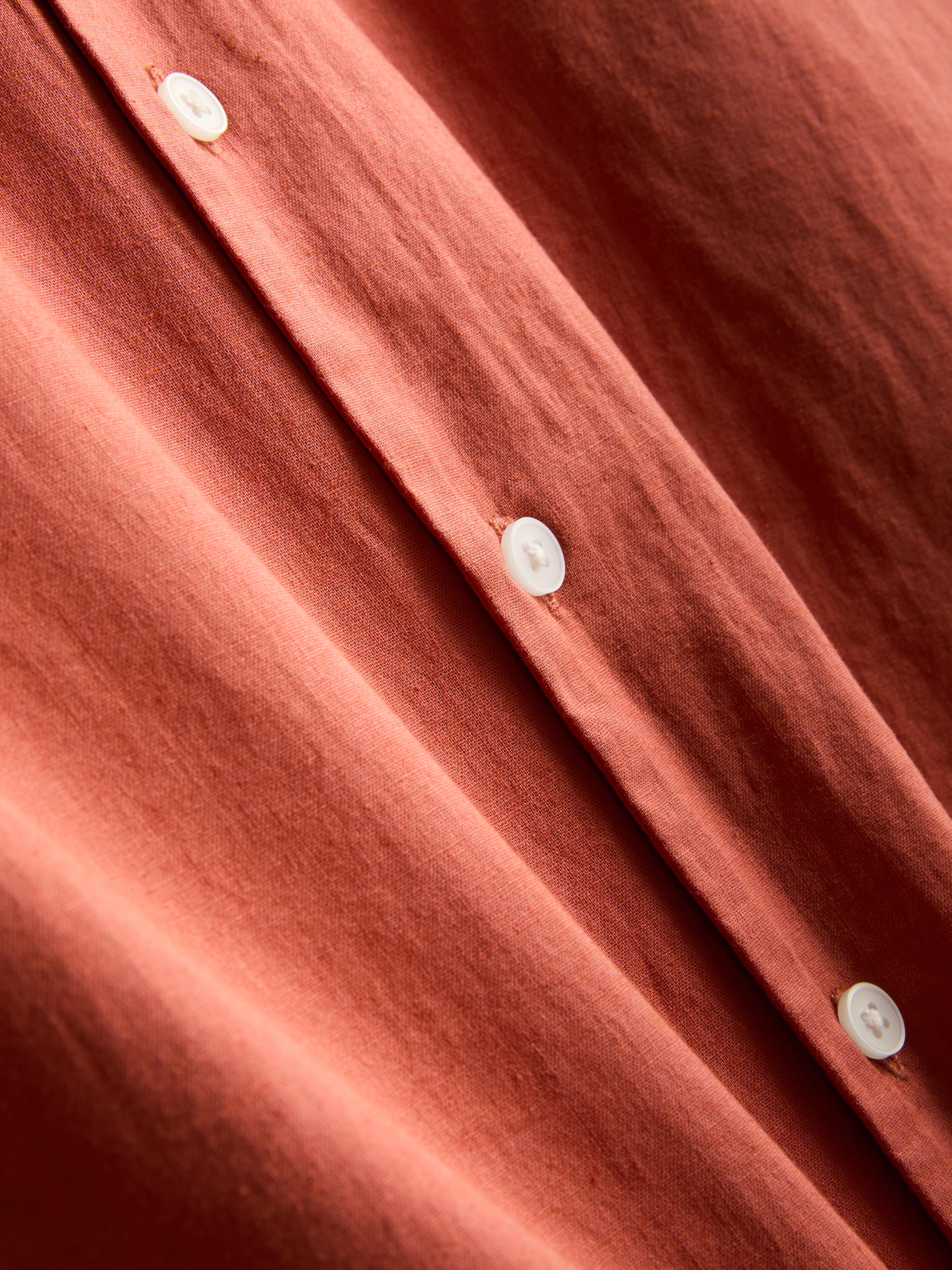 Mens Orange Short Sleeve Linen Blend Shirt | Primark