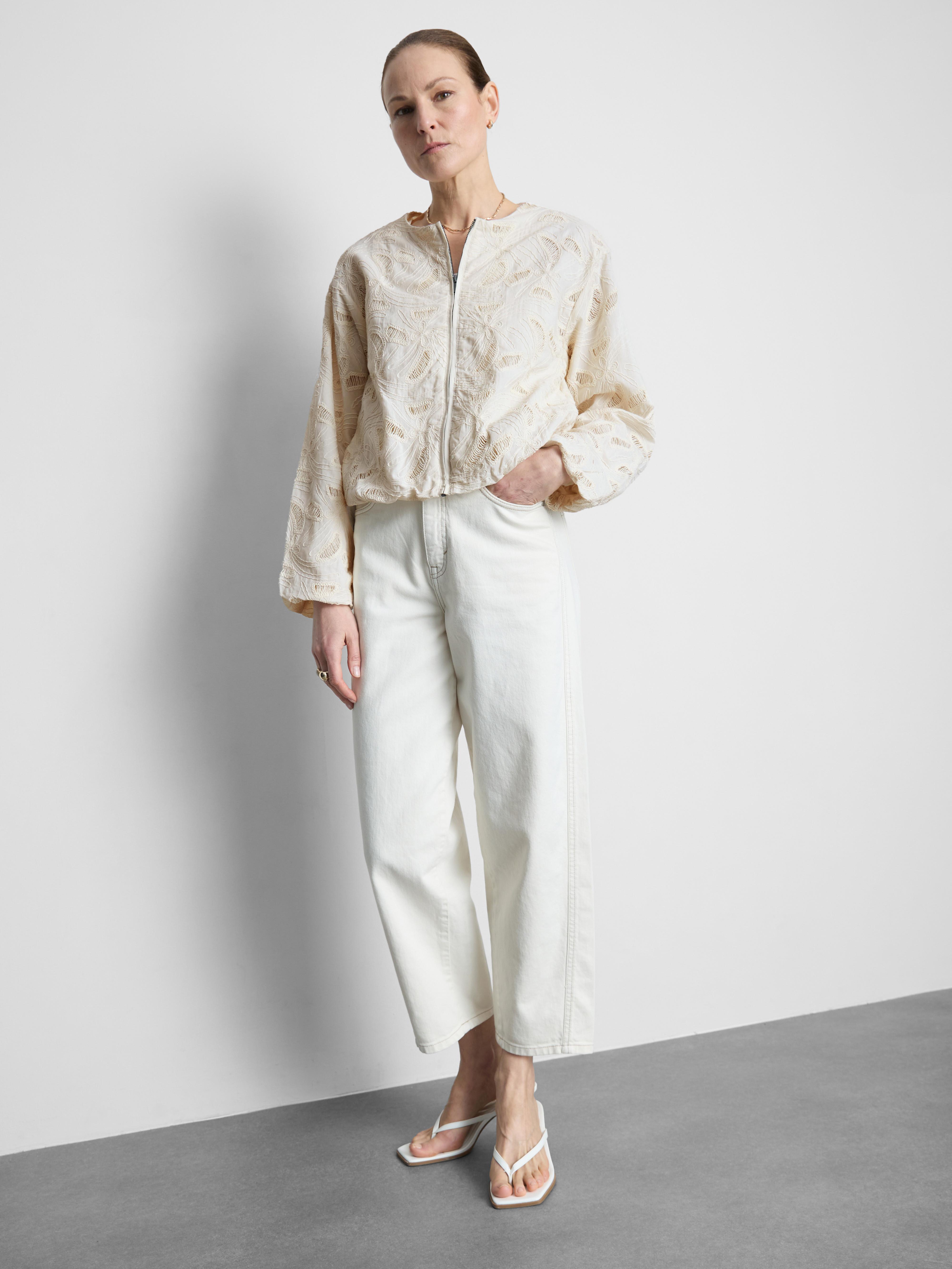 Womens Natural Textured Collarless Bomber Jacket | Primark