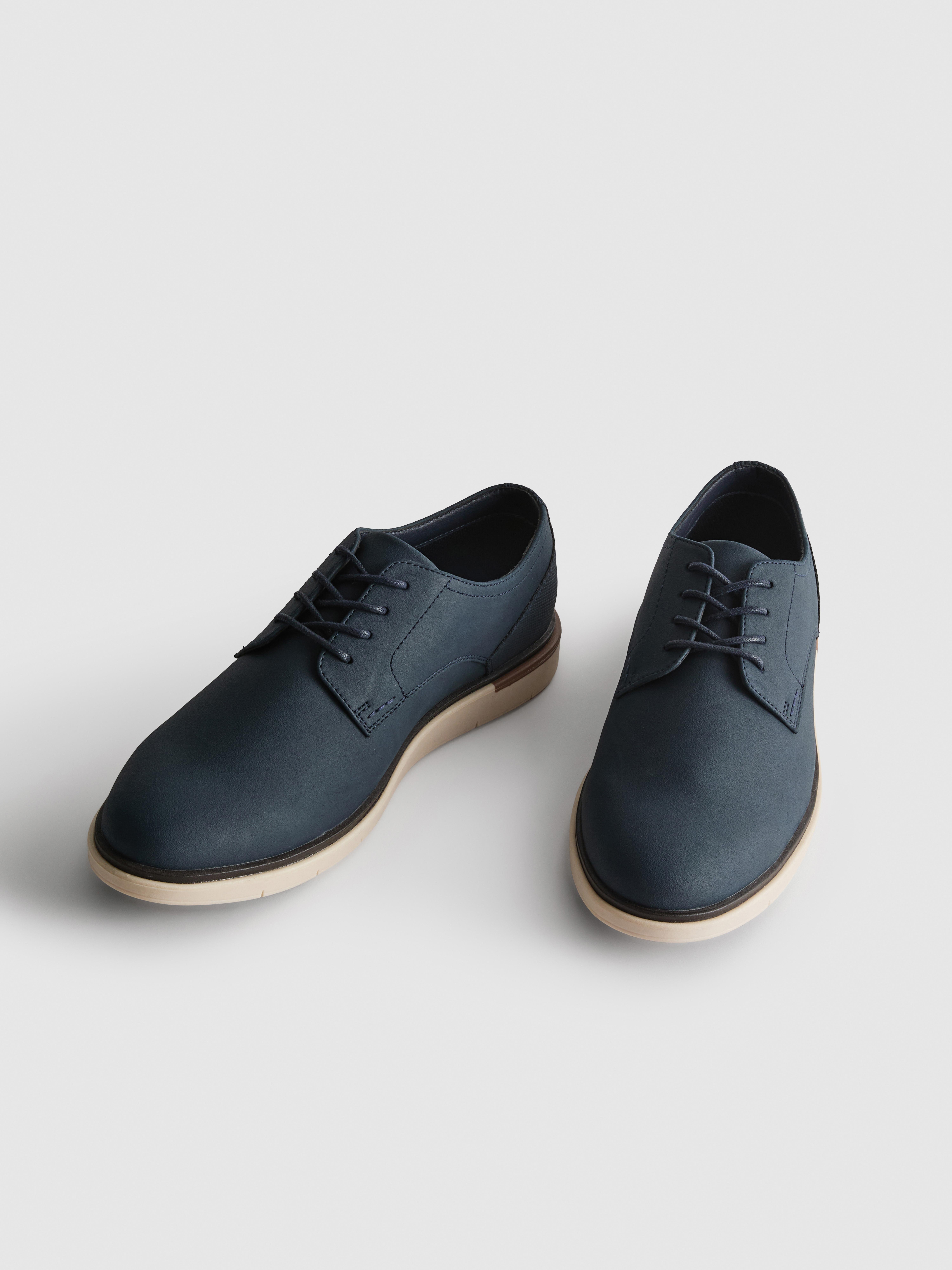 Mens Navy Wedge Sole Derby Shoe | Primark