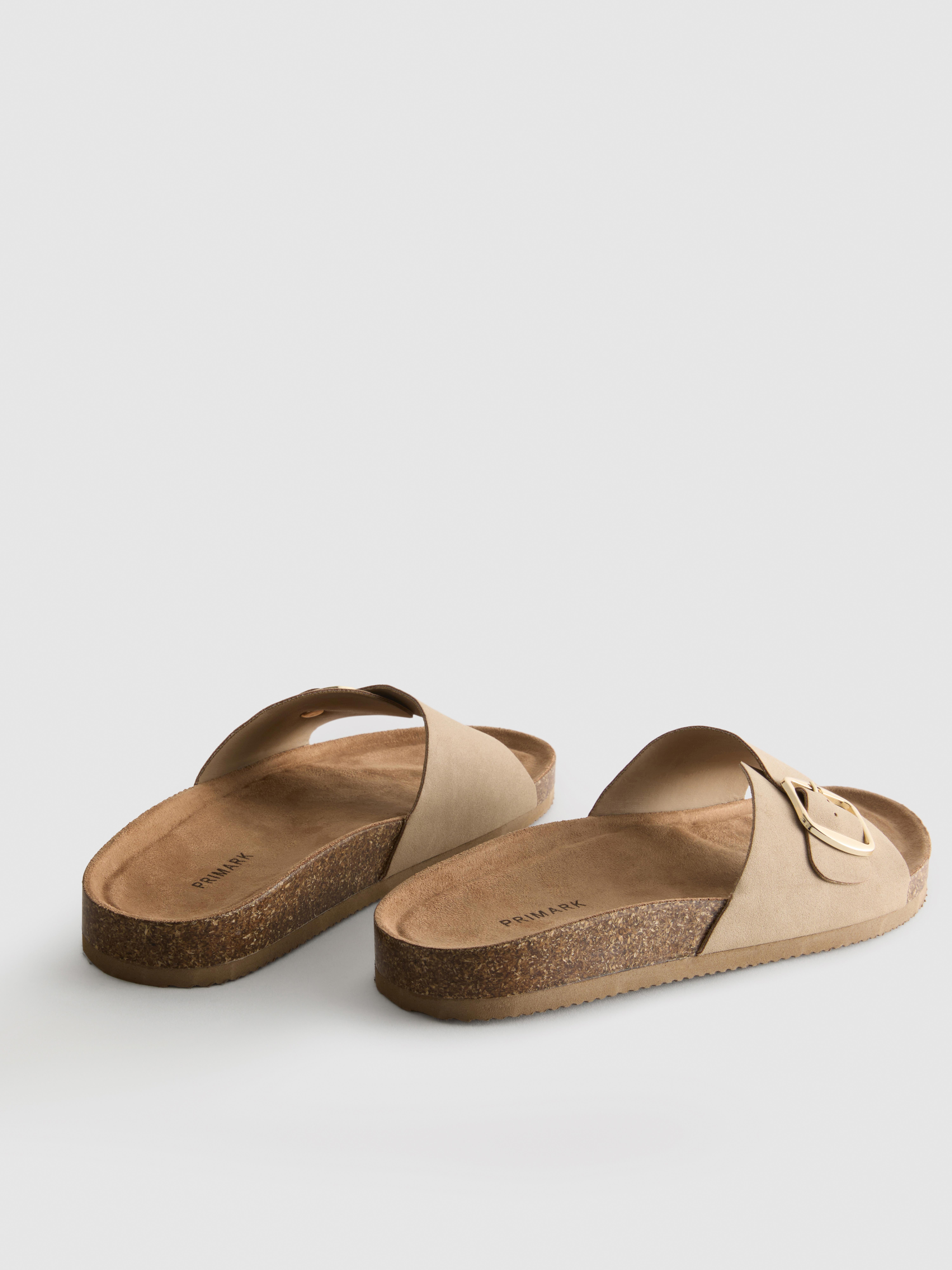 Womens Taupe Buckle Strap Mule Sandals | Primark
