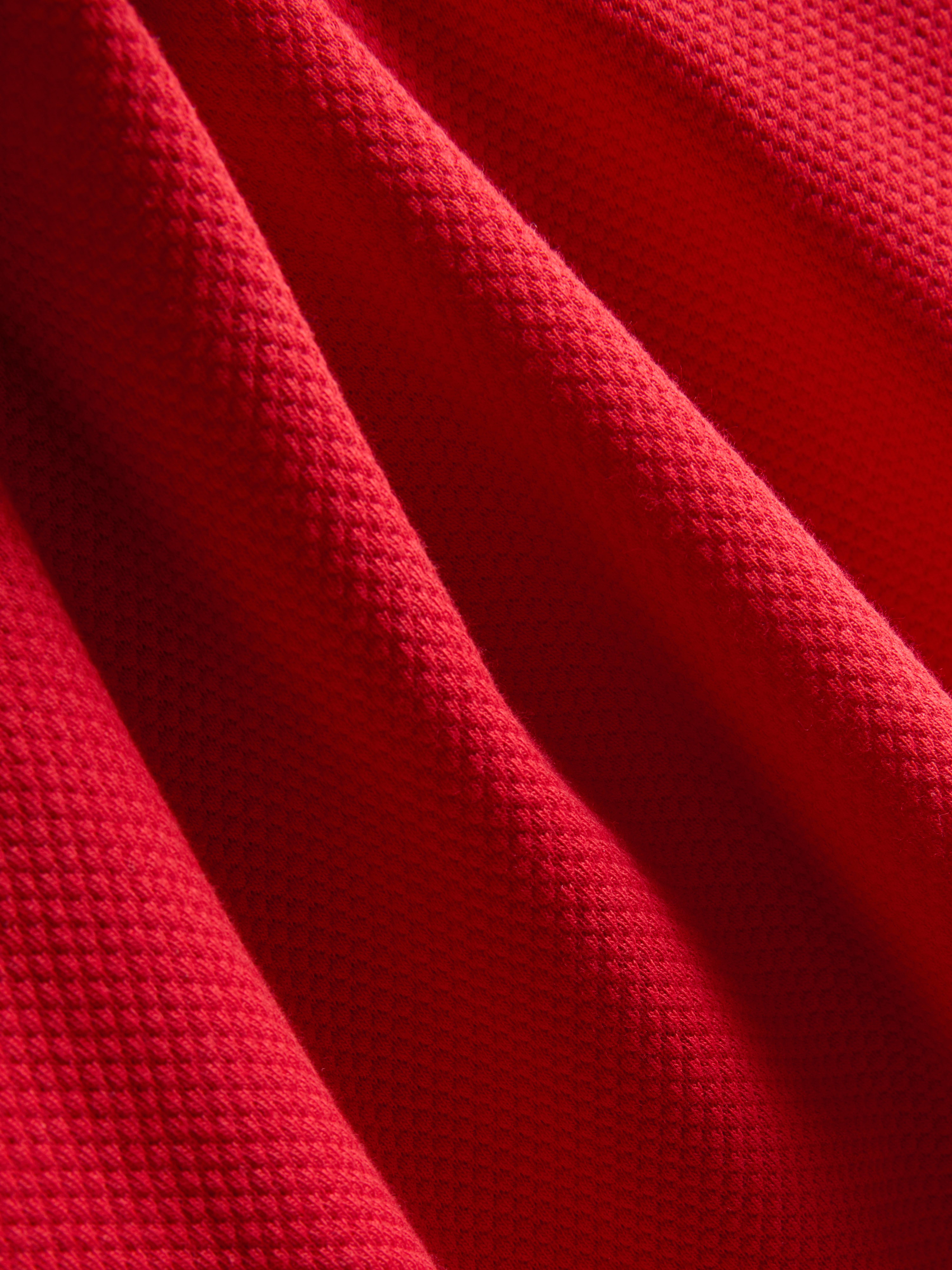 Mens Red Honeycomb Texture Polo Shirt | Primark
