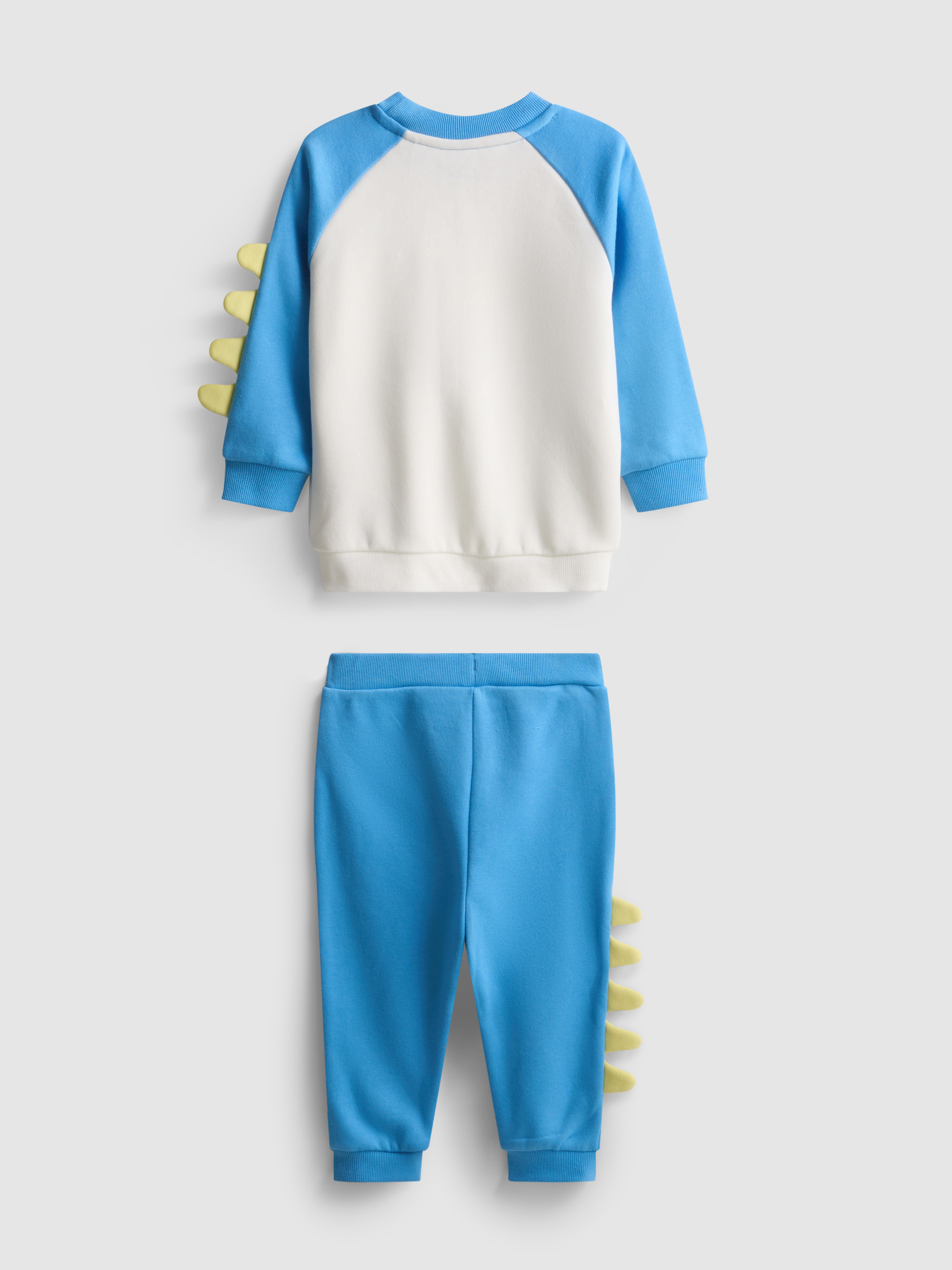 Baby Boys Bright Blue 0-36mths | Dinosaur Sweatshirt and Joggers Set ...