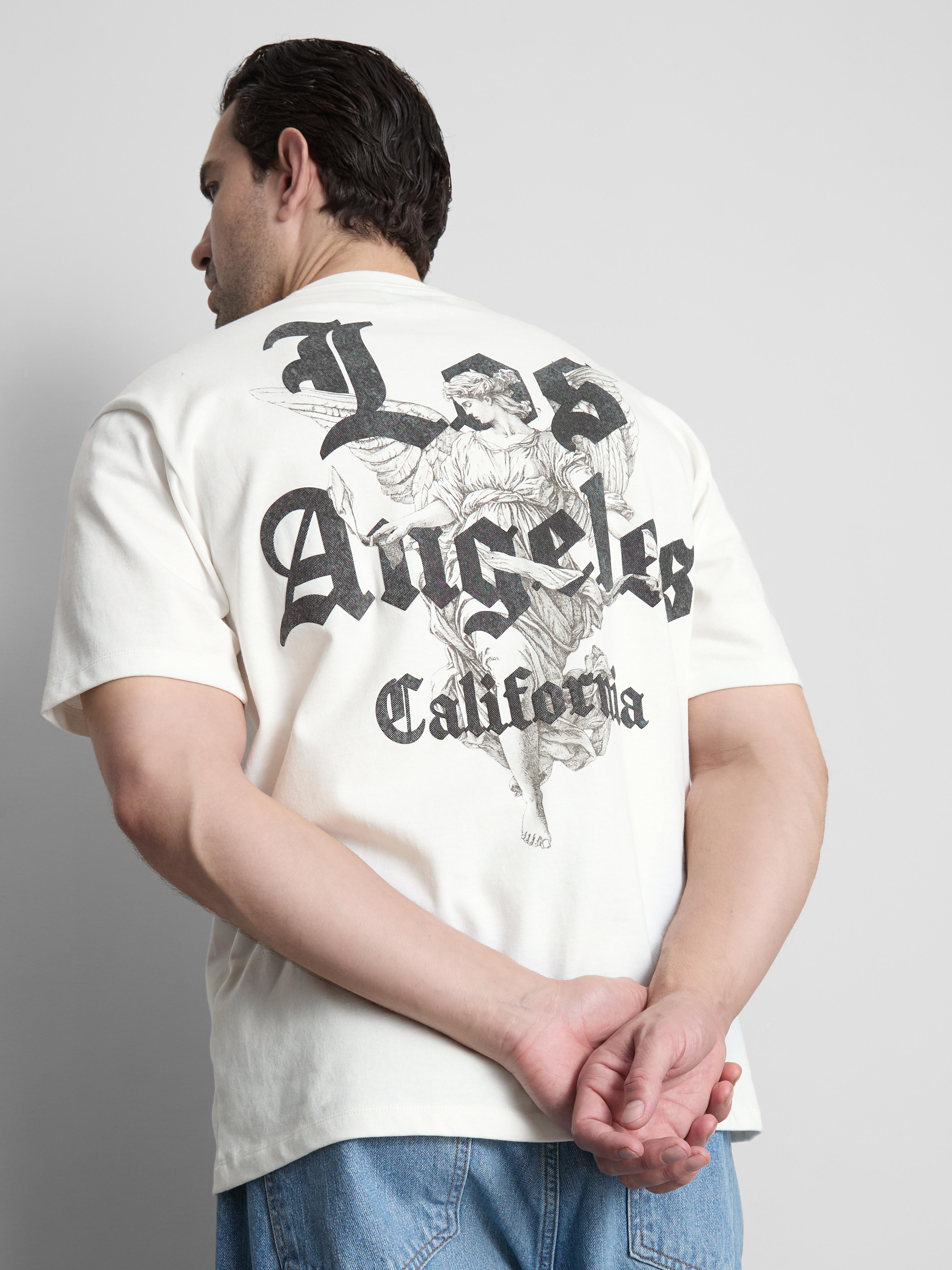 „LA“ T-Shirt mit verpixeltem Engel-Print - Weiß - Herren | Primark