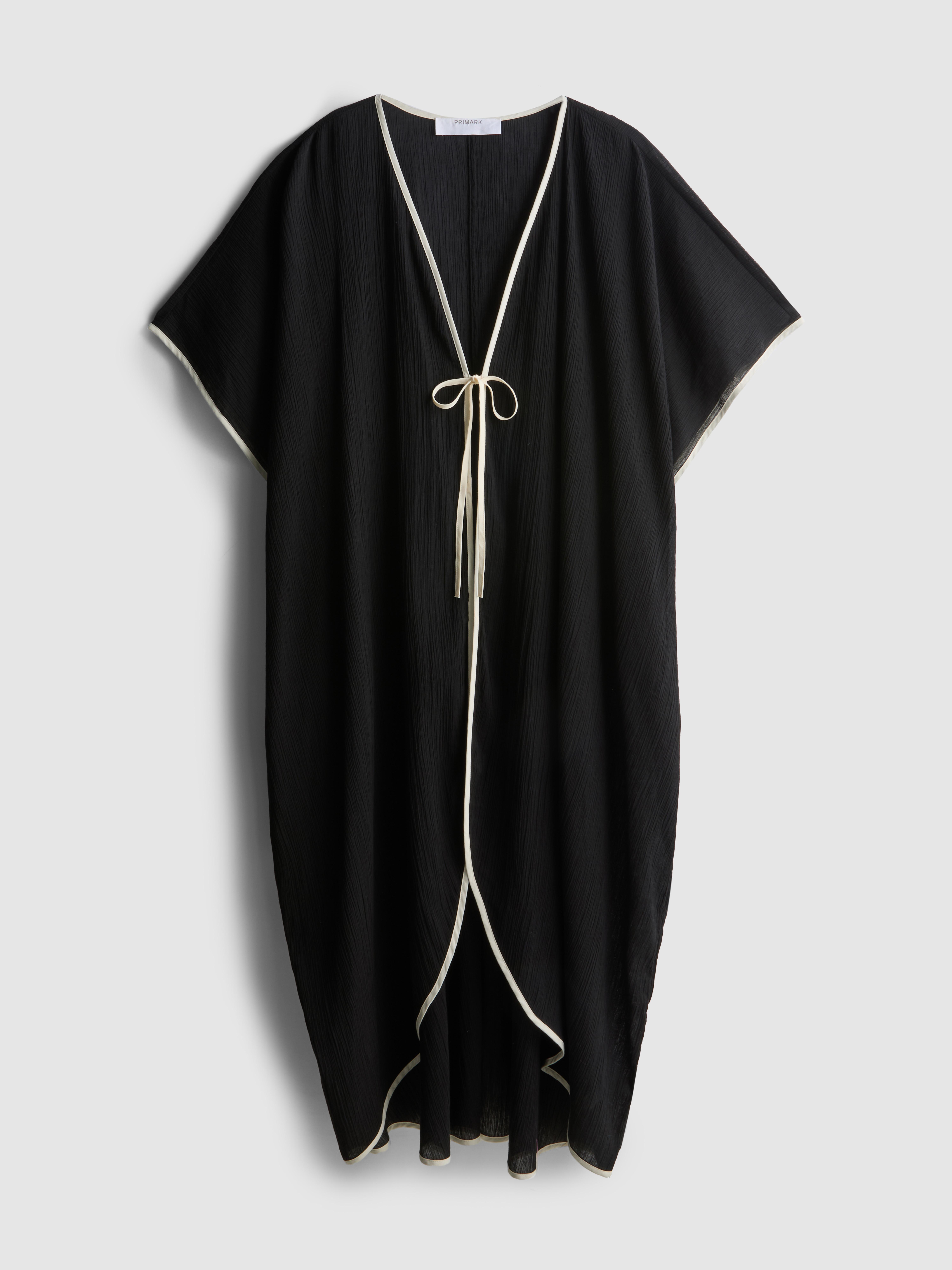 Womens Black Sheer Contrast Beach Kimono | Primark