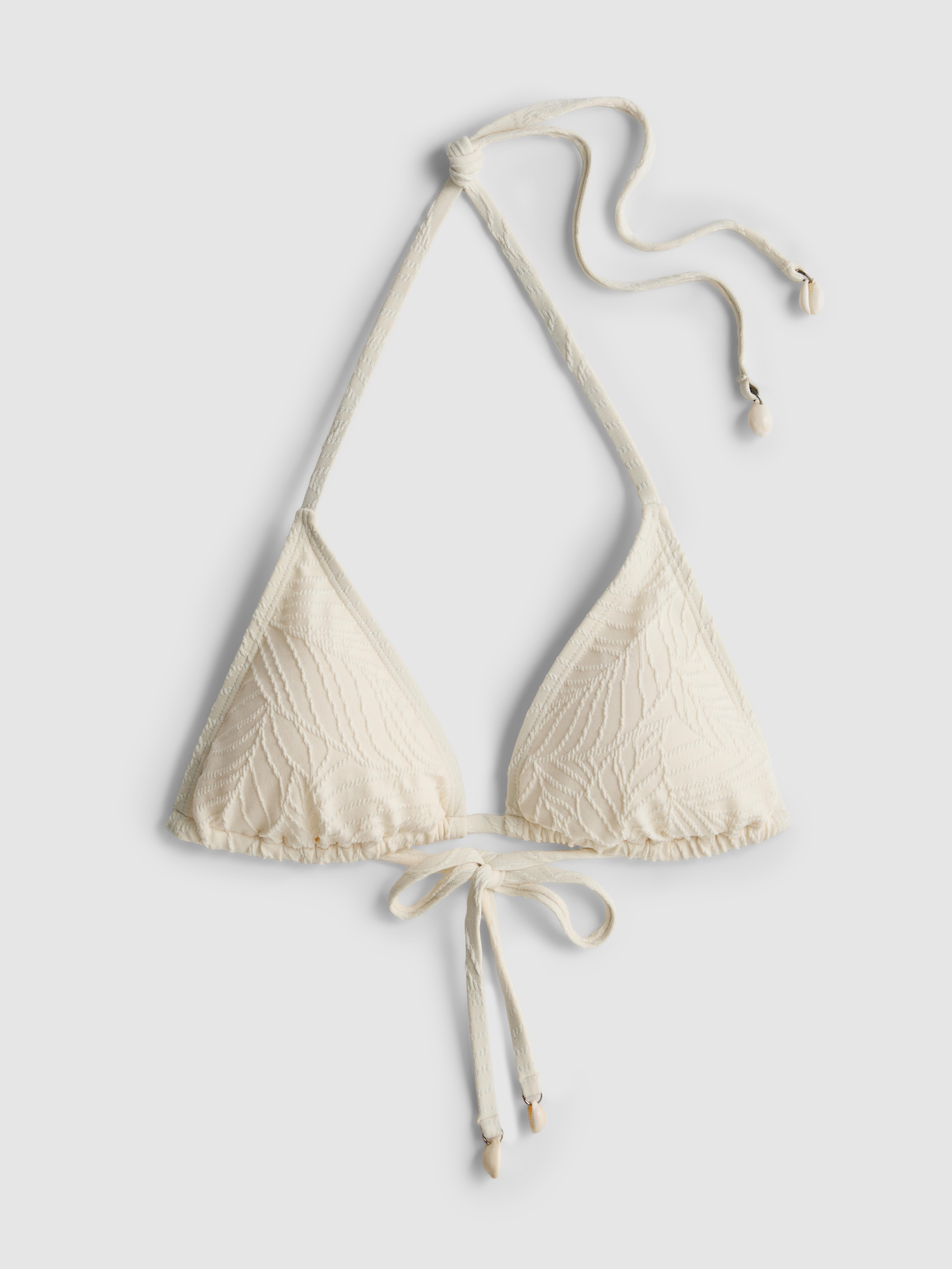 Haut de bikini triangle texturé à feuilles - Crème - Femme | Primark