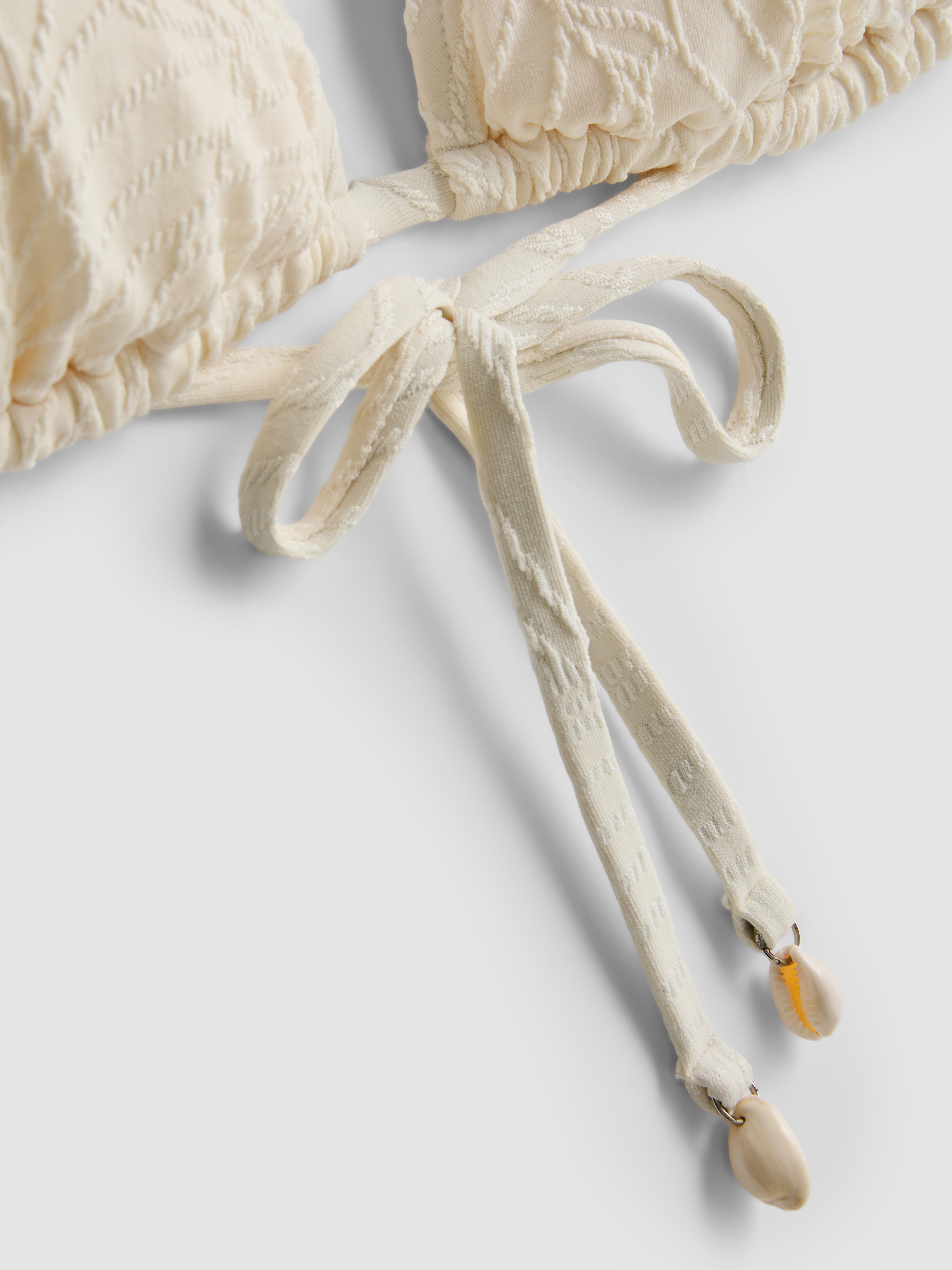 Haut de bikini triangle texturé à feuilles - Crème - Femme | Primark