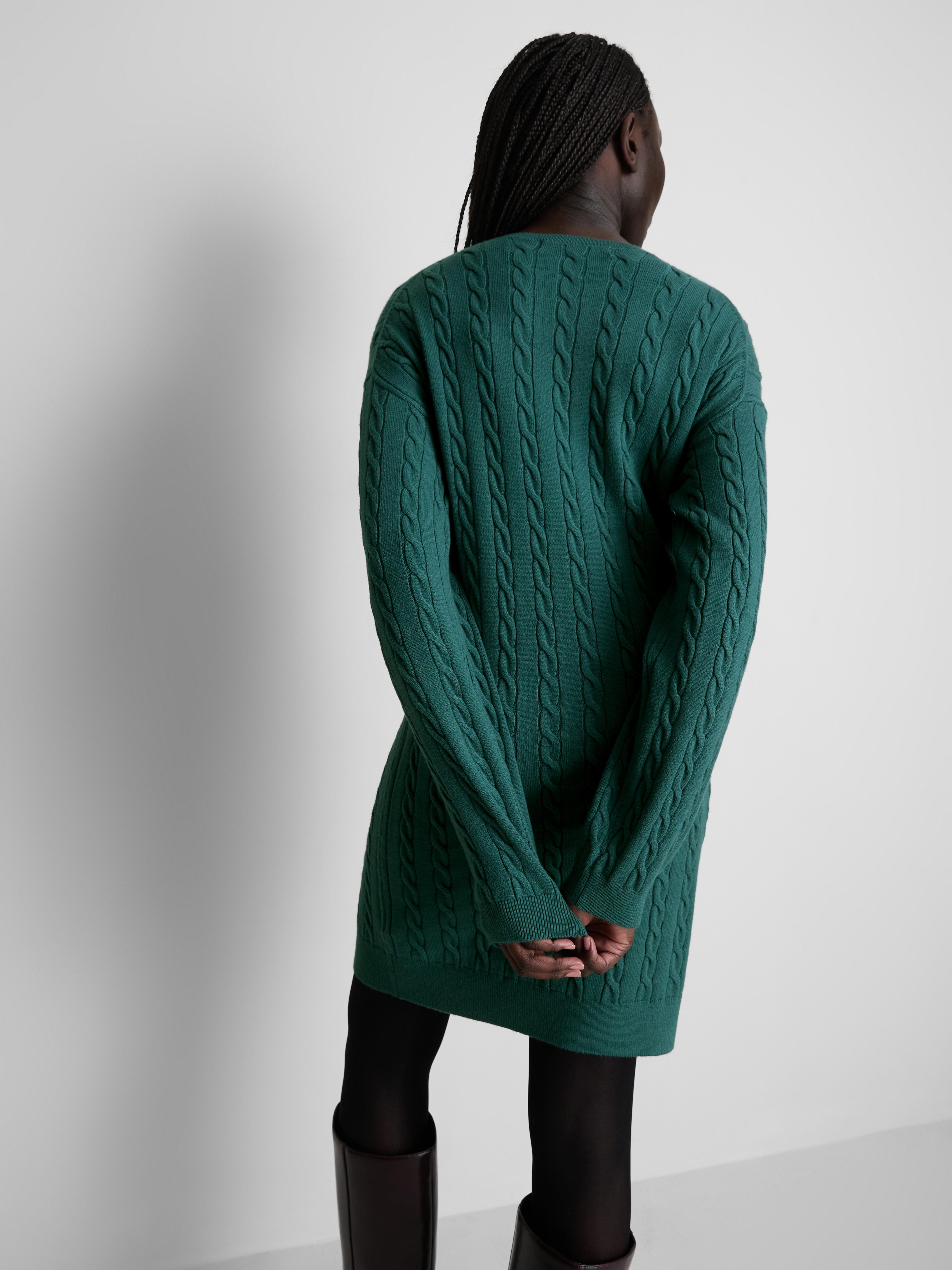 Womens Teal Knitted Cable Mini Dress | Primark