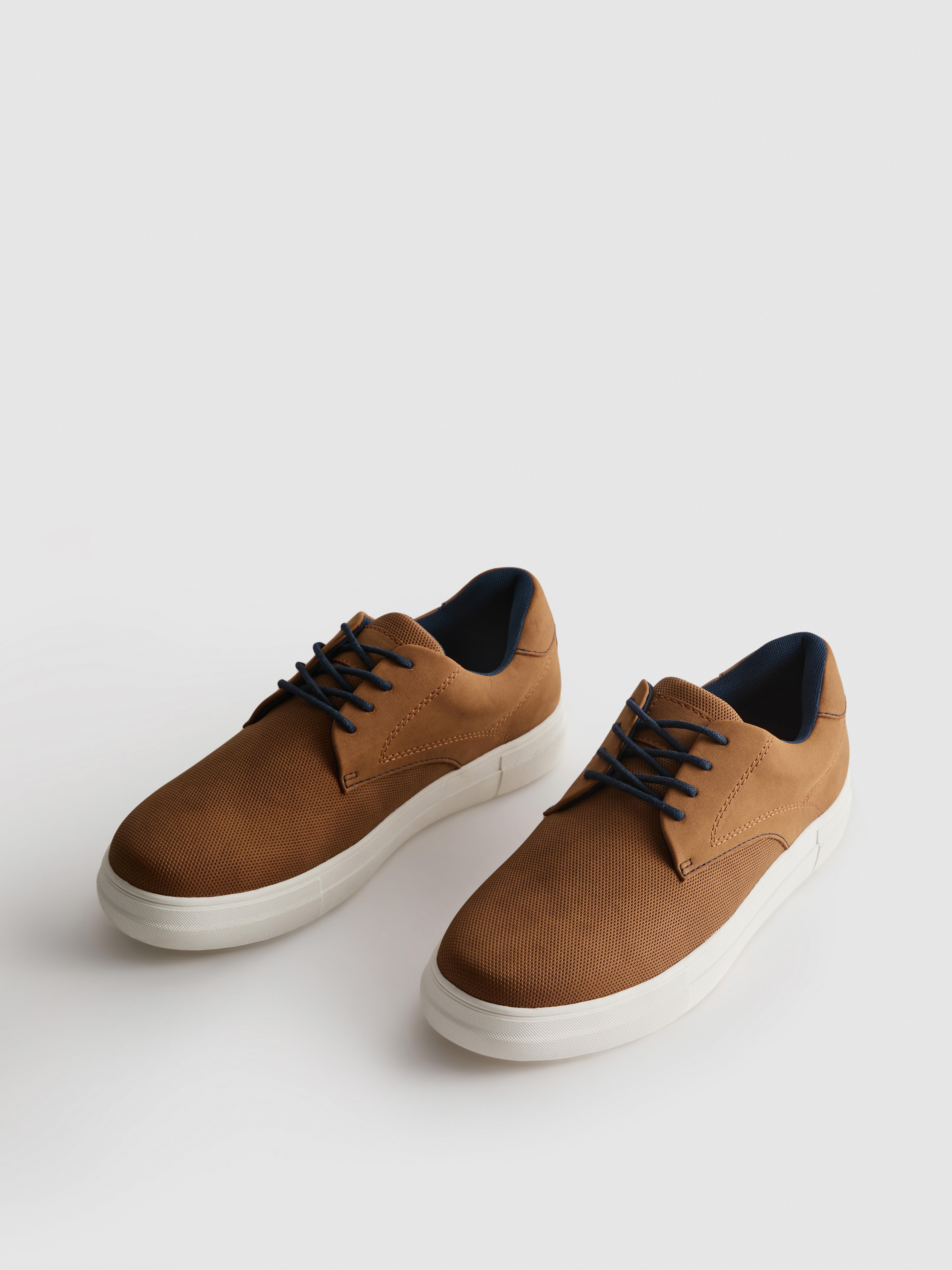 Mens Tan Low-Top Canvas Trainers | Primark