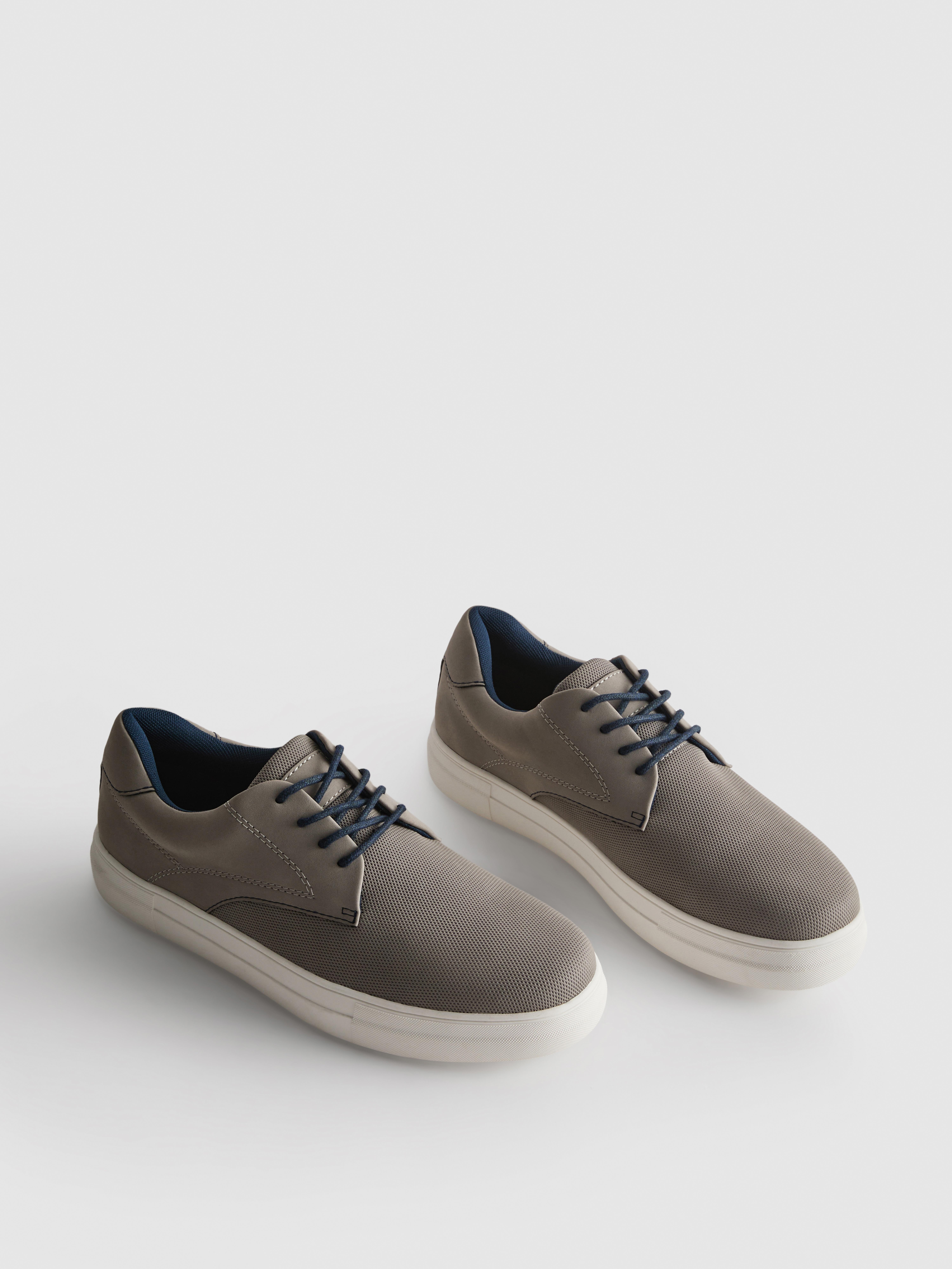Mens Grey Low-Top Canvas Trainers | Primark