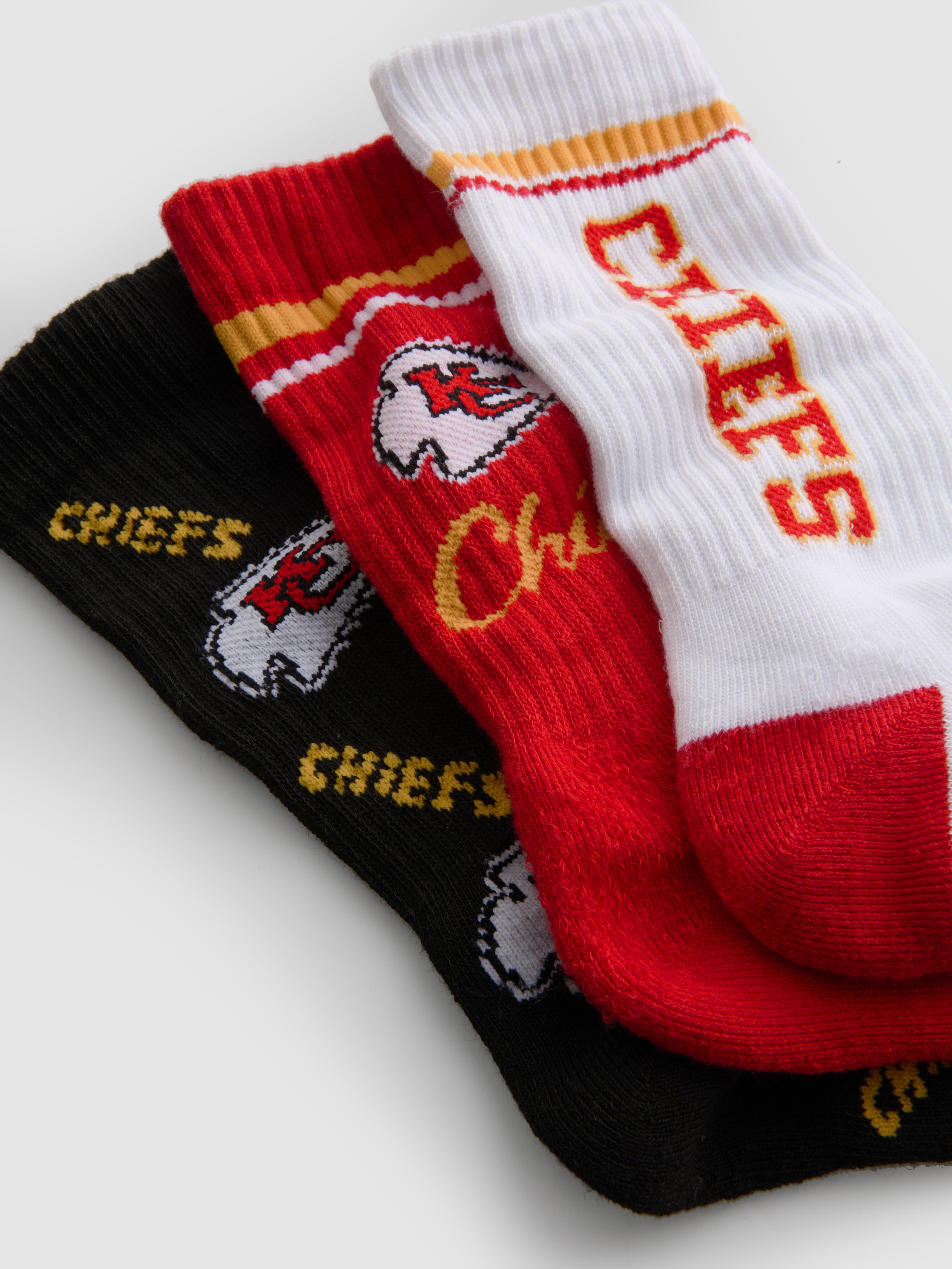 Mens Red 3pk NFL Kansas City Chiefs Crew Socks | Primark