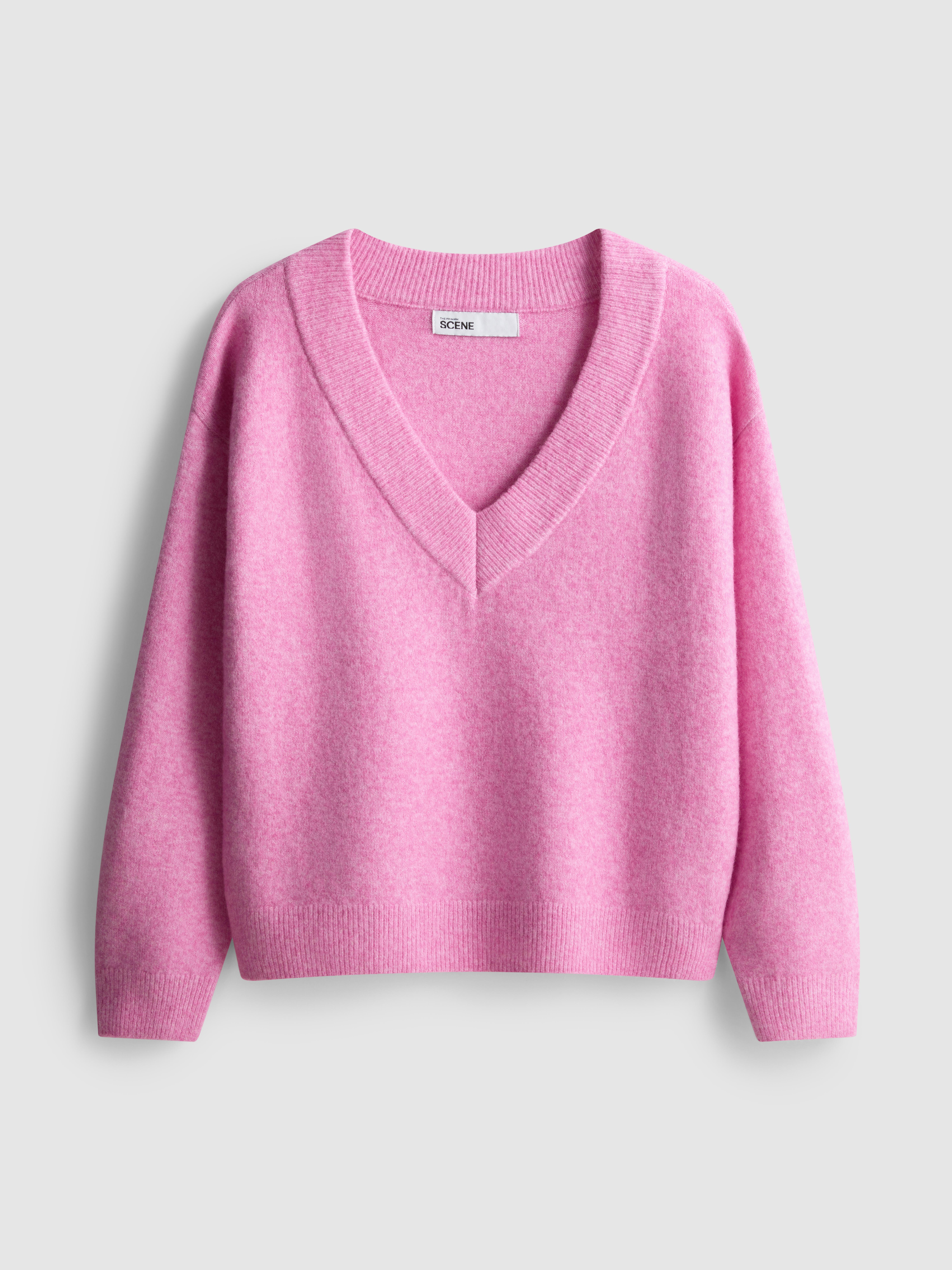 Womens Pink The Primark Scene | V-Neck Brushed Knit Jumper | Primark