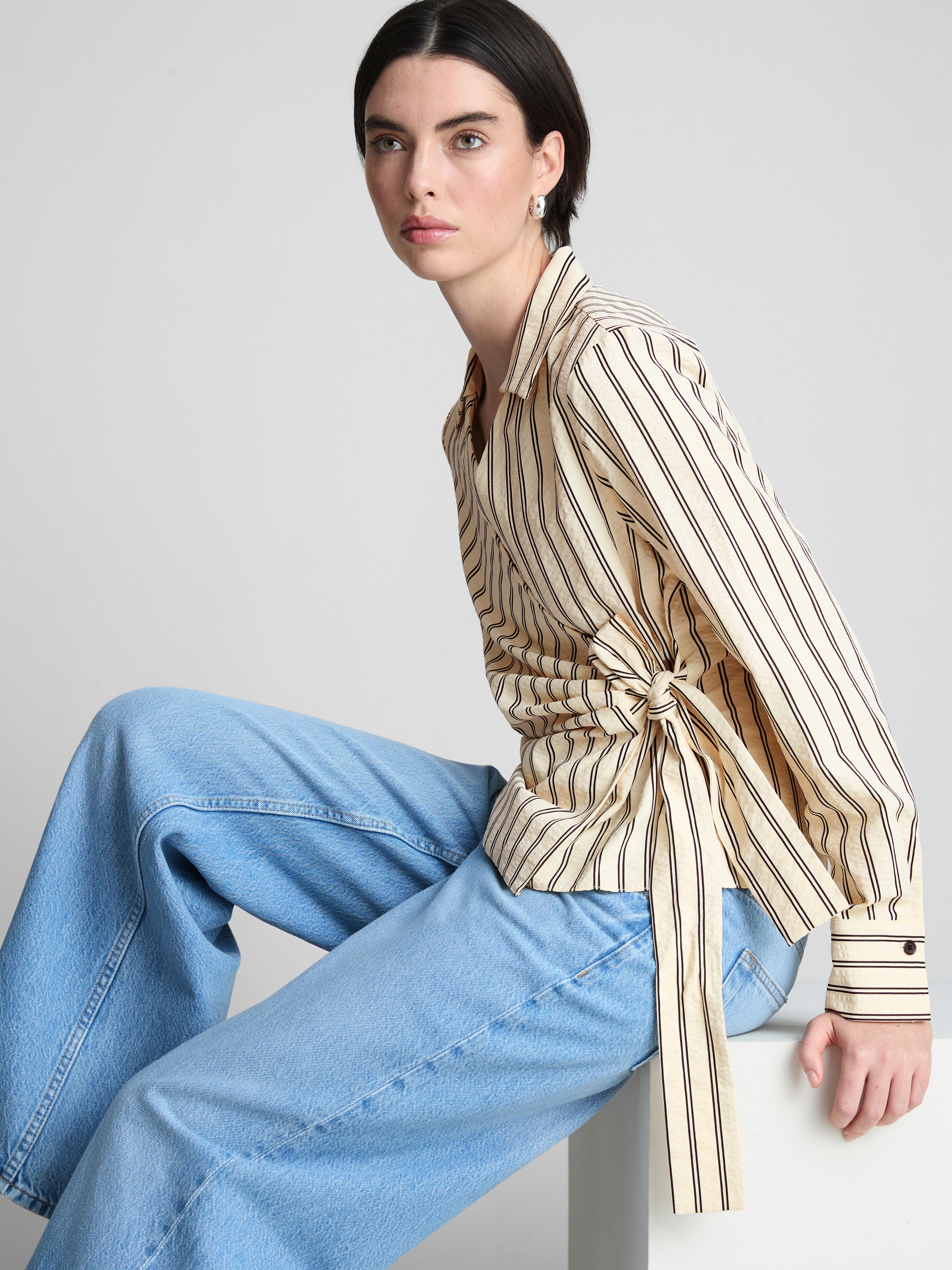 Black/White Striped Wrap Shirt | Primark