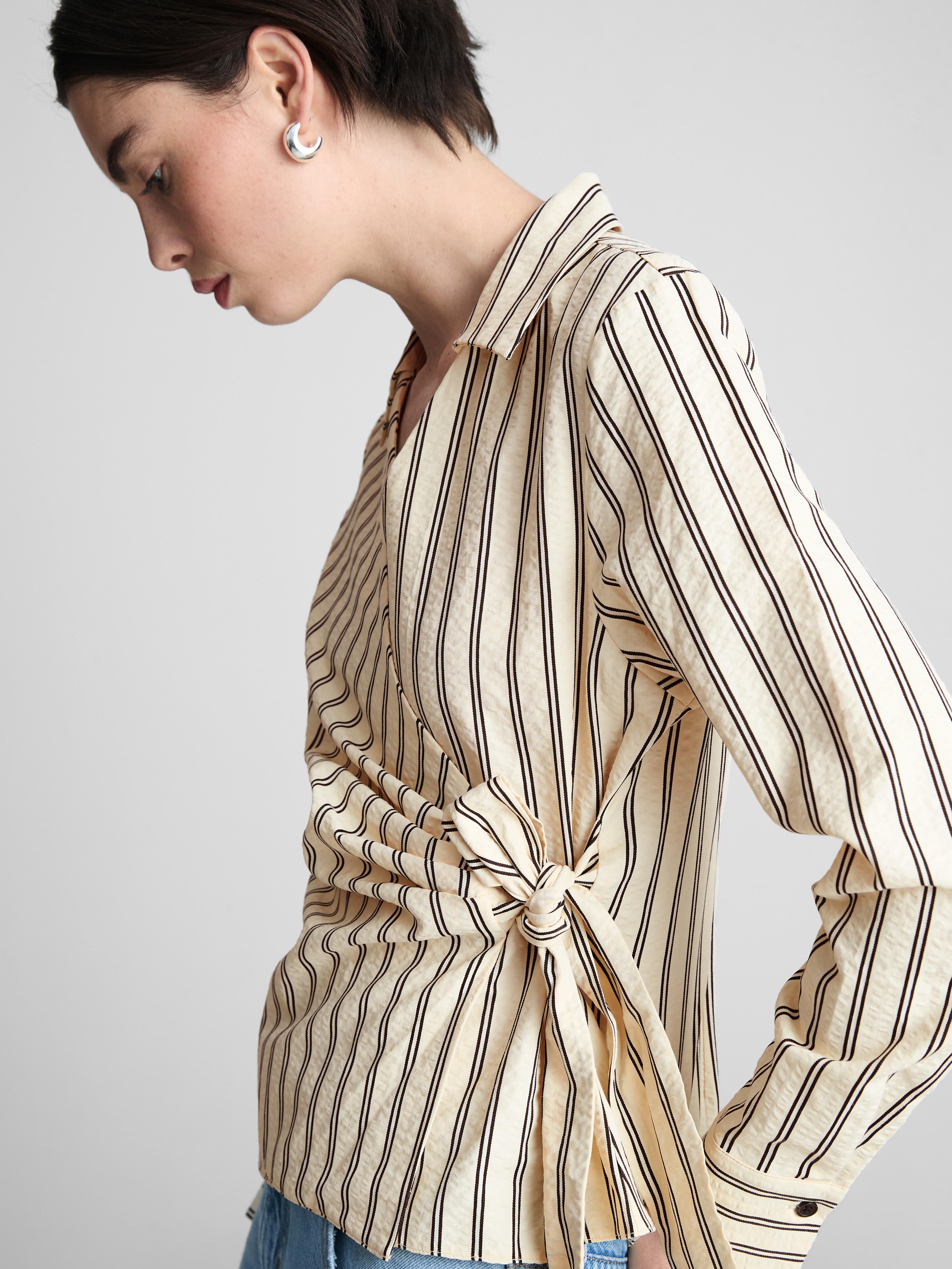 Black/White Striped Wrap Shirt | Primark