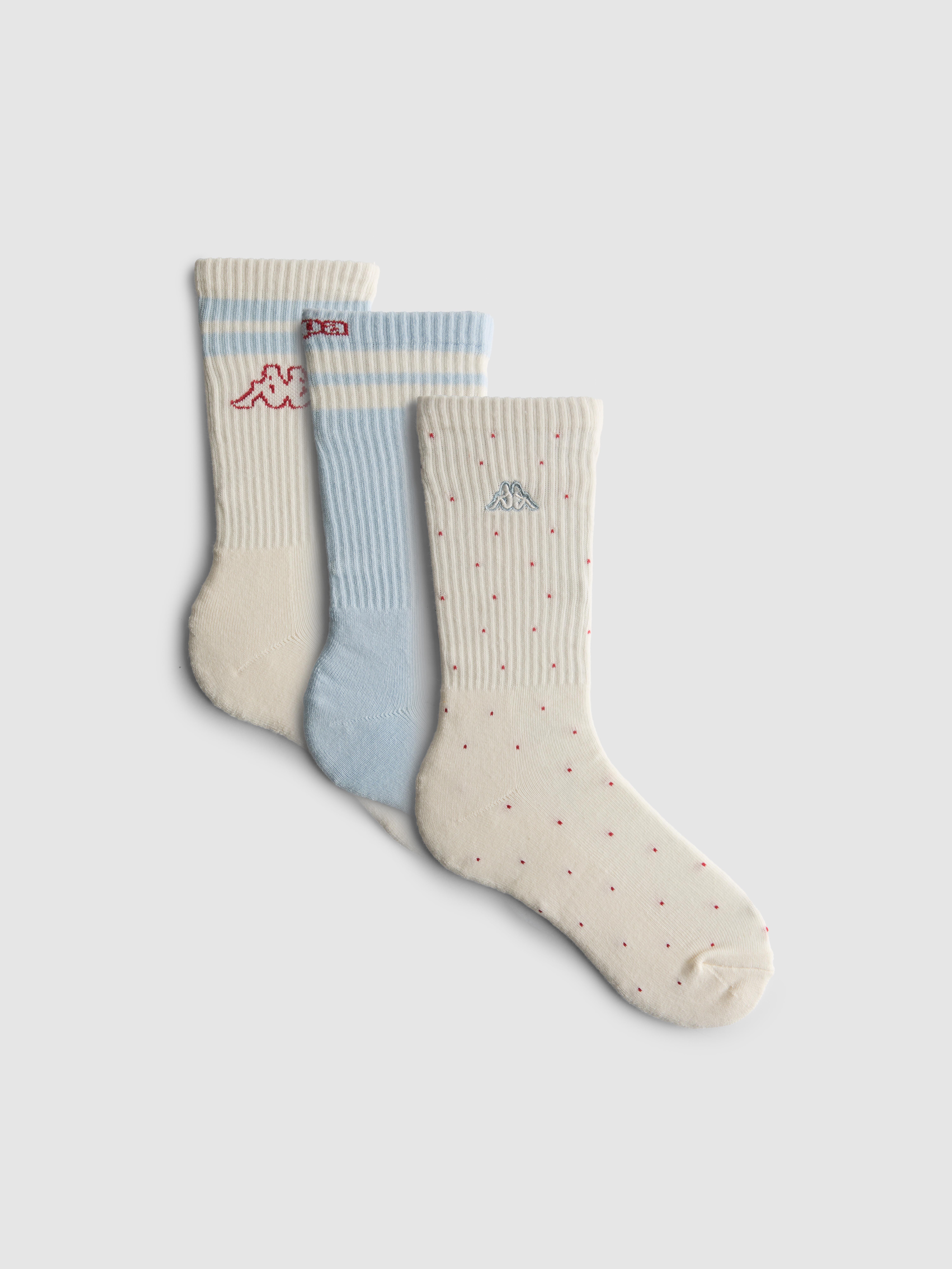 Women's Ivory 3pk Kappa x Primark Crew Socks | Penneys