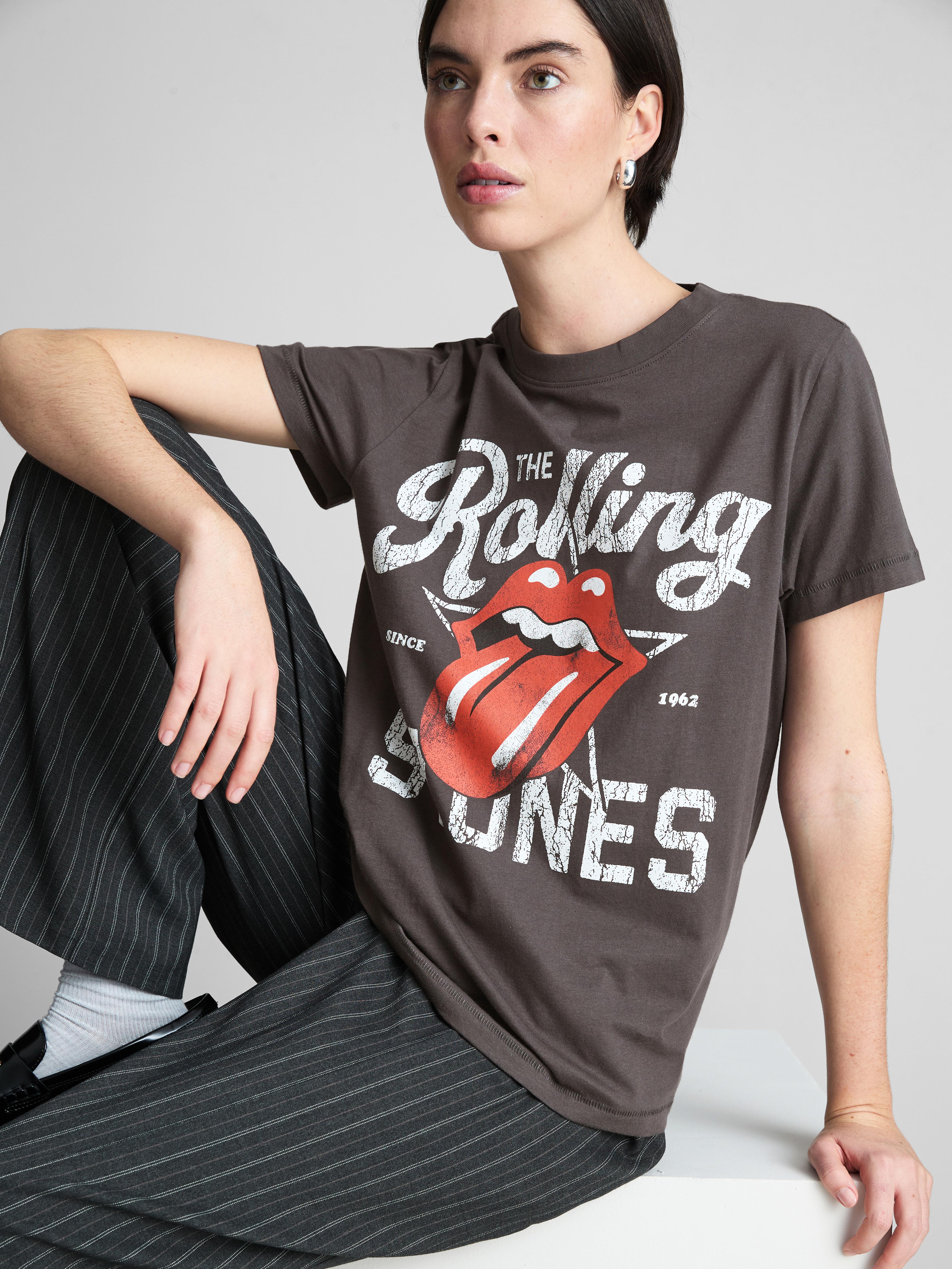 Womens Charcoal The Rolling Stones Graphic T-Shirt | Primark