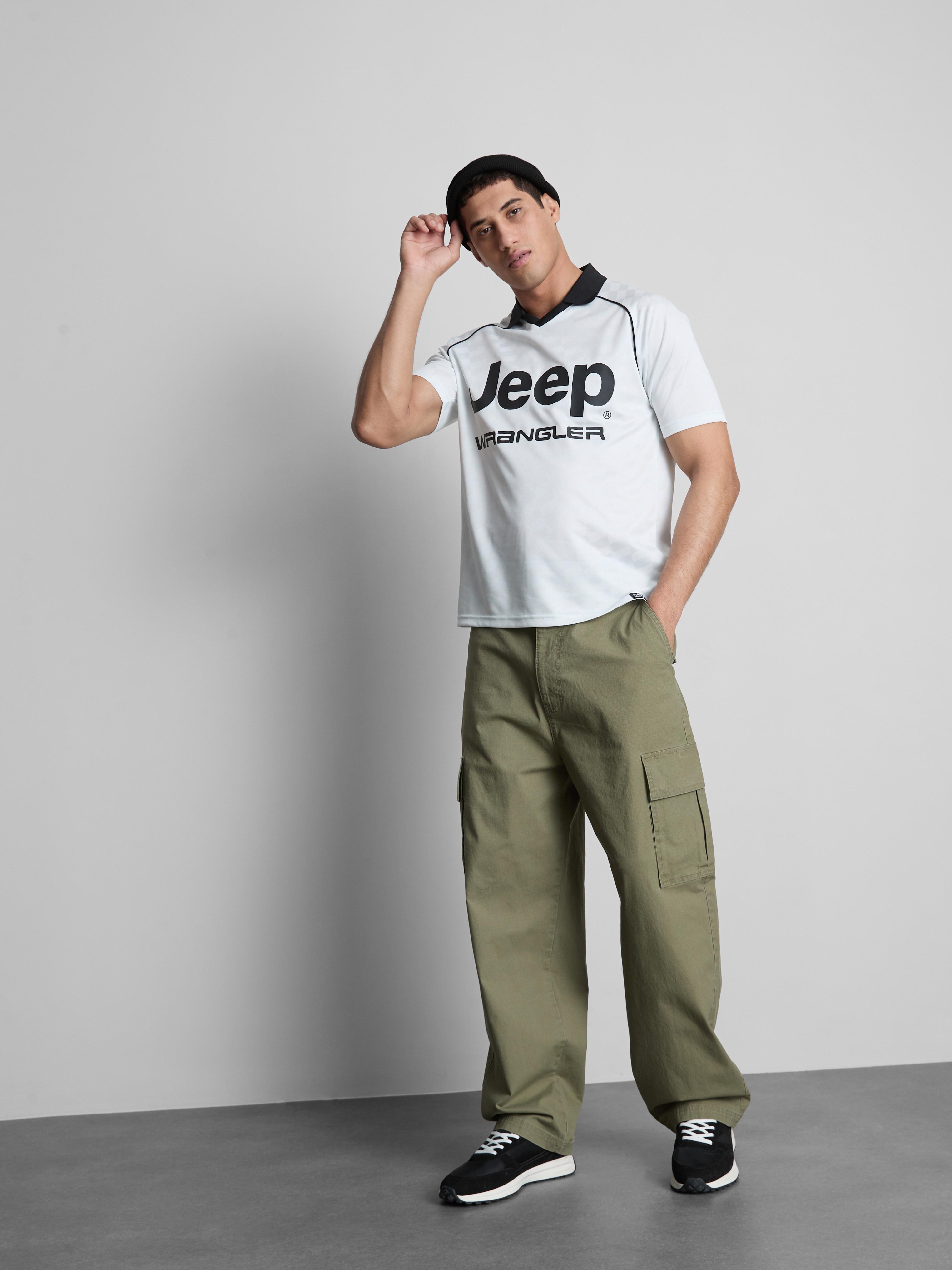 T-Shirt aus Netzstoff mit „Jeep“ Logo - Weiß - Herren | Primark