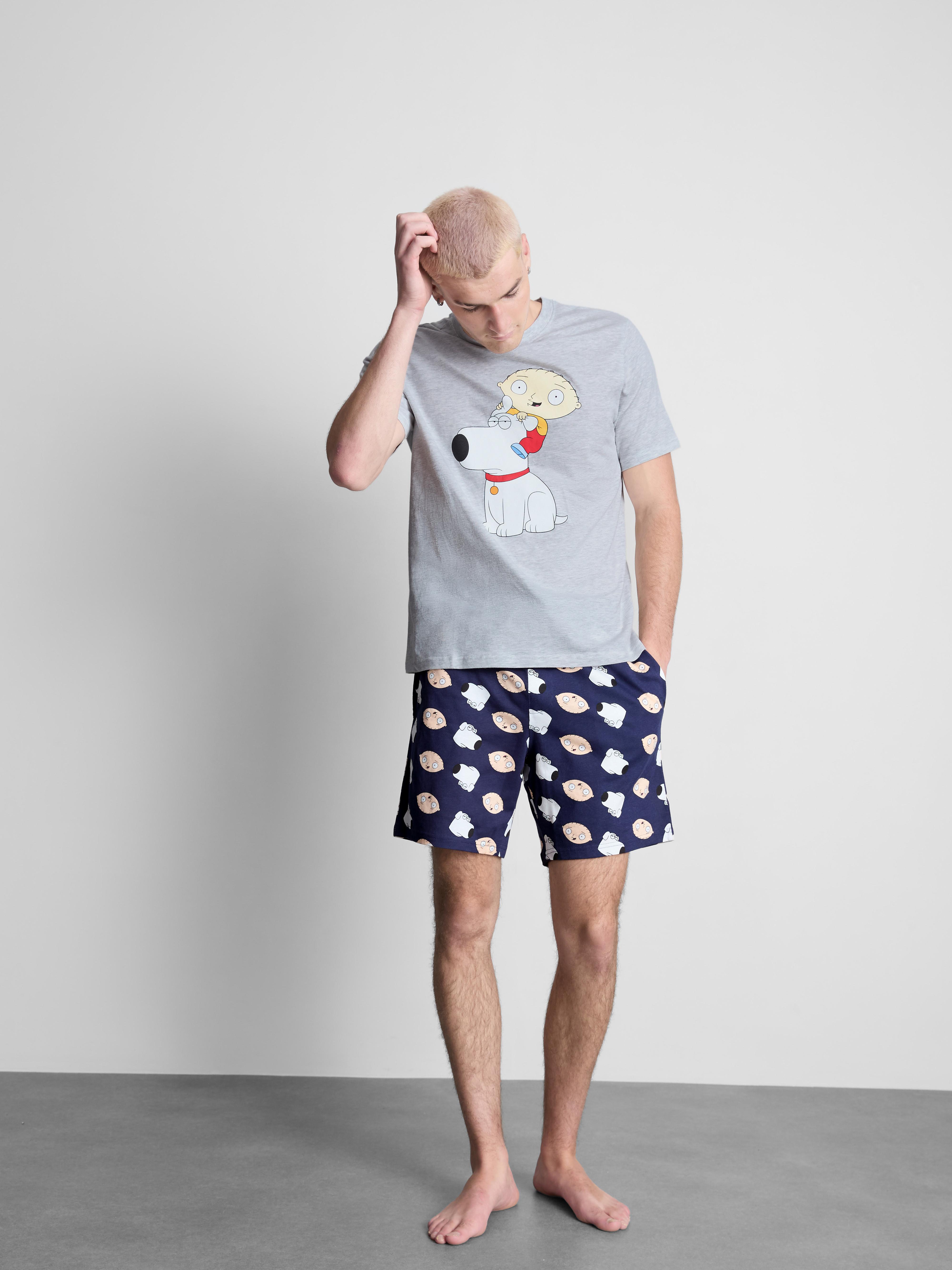 Korte pyjama Family Guy Stewie en Brian - Gemêleerd grijs - Heren | Primark
