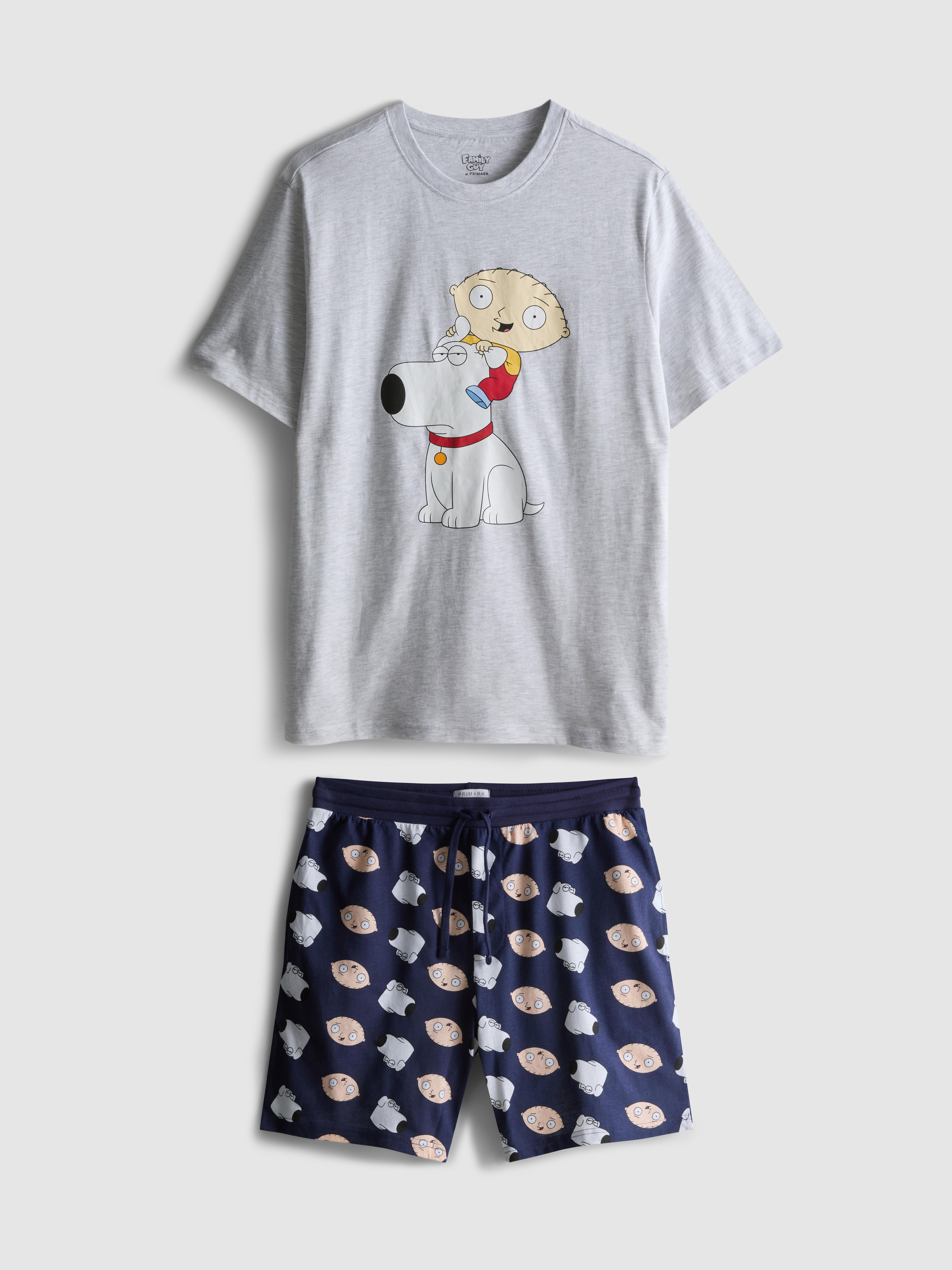 Kurzer „Family Guy Stewie und Brian“ Schlafanzug - Grau meliert ...