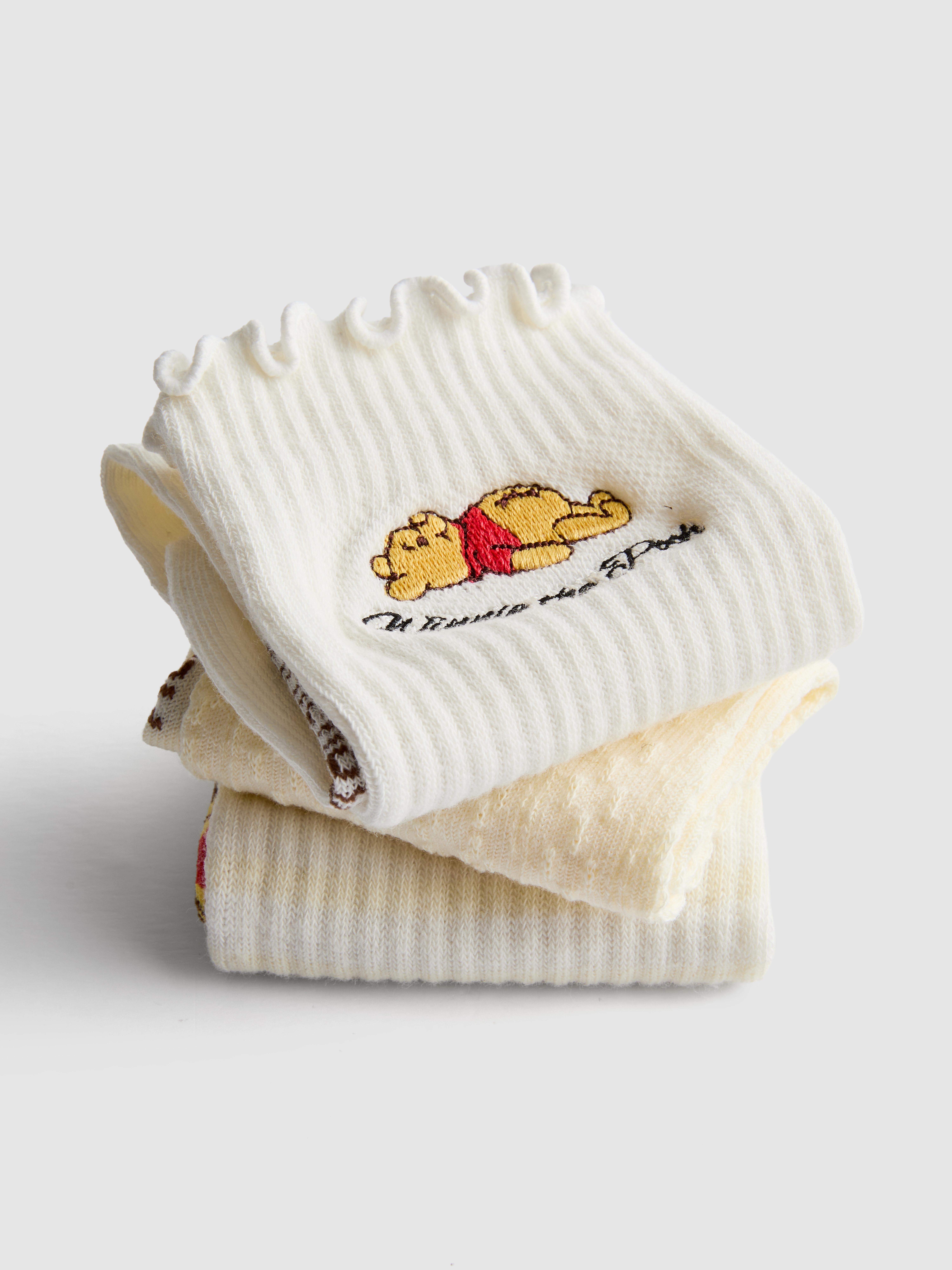 „Disney Winnie Puuh“ Crew-Socken, 3er-Pack - Hellgelb - Damen | Primark