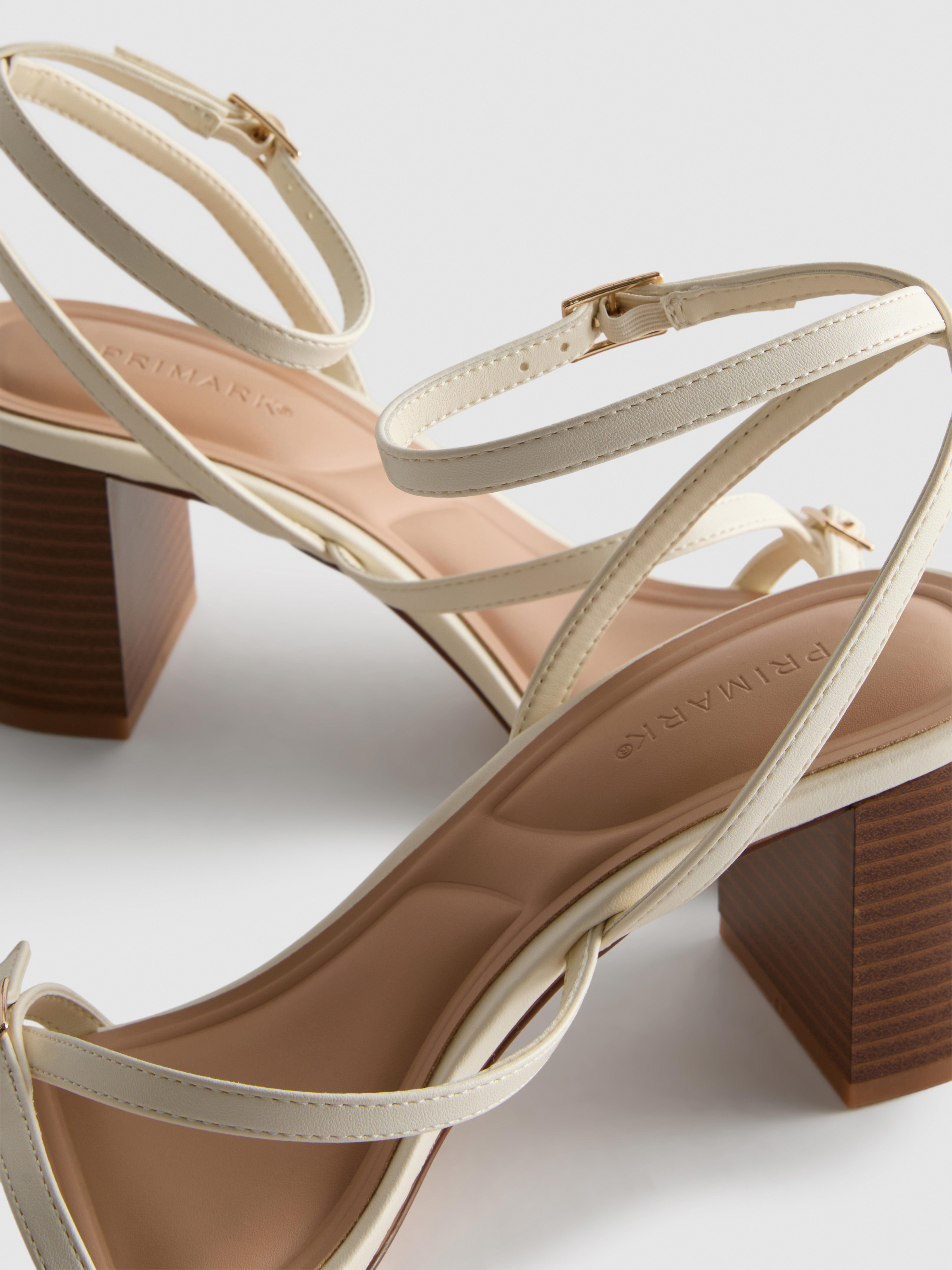 Womens Ecru Buckle Detail Block Heel Sandals | Primark