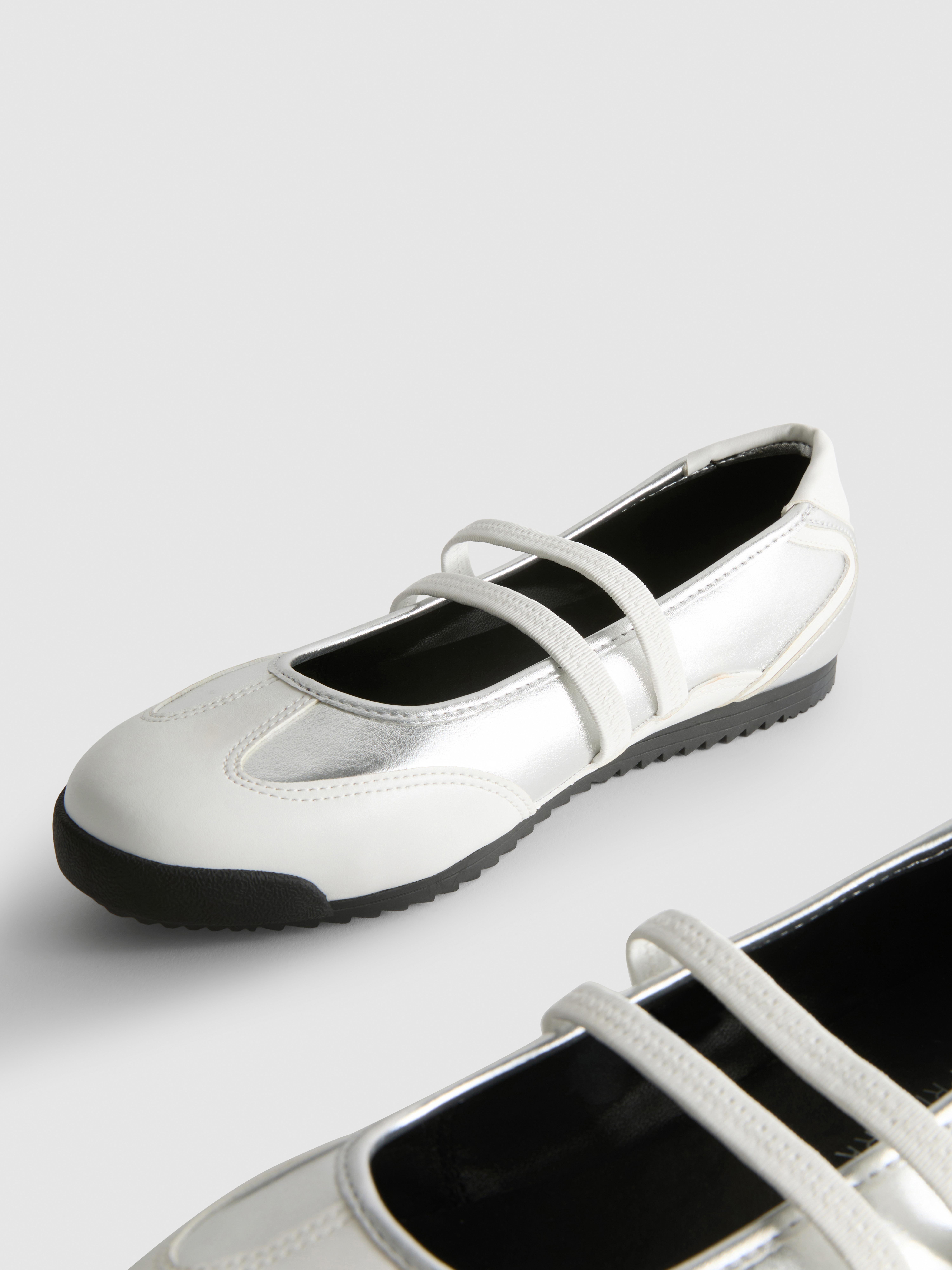 Girls Silver Trainer Ballet Pumps | Primark
